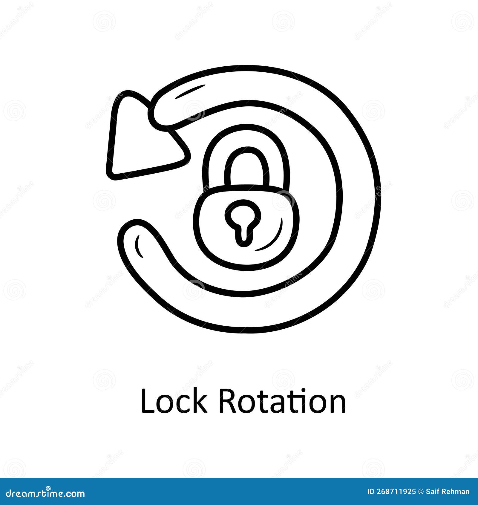 Lock Rotation Solid Fill Outline Icon Design Illustration. Media ...