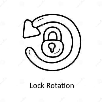 Lock Rotation Solid Fill Outline Icon Design Illustration. Media ...