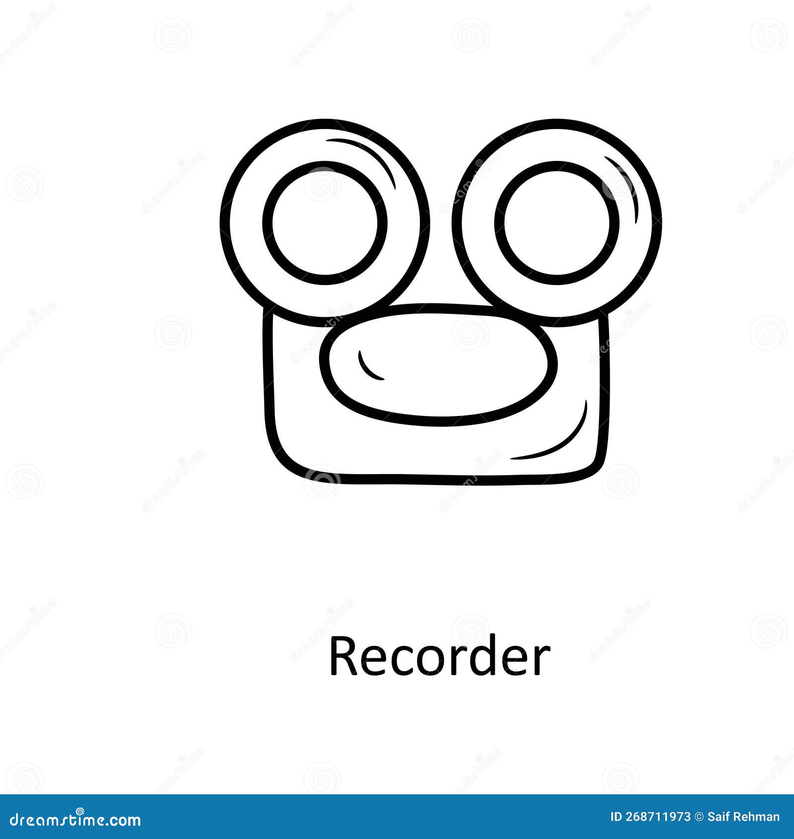 Recorder Solid Fill Outline Icon Design Illustration. Media Control ...