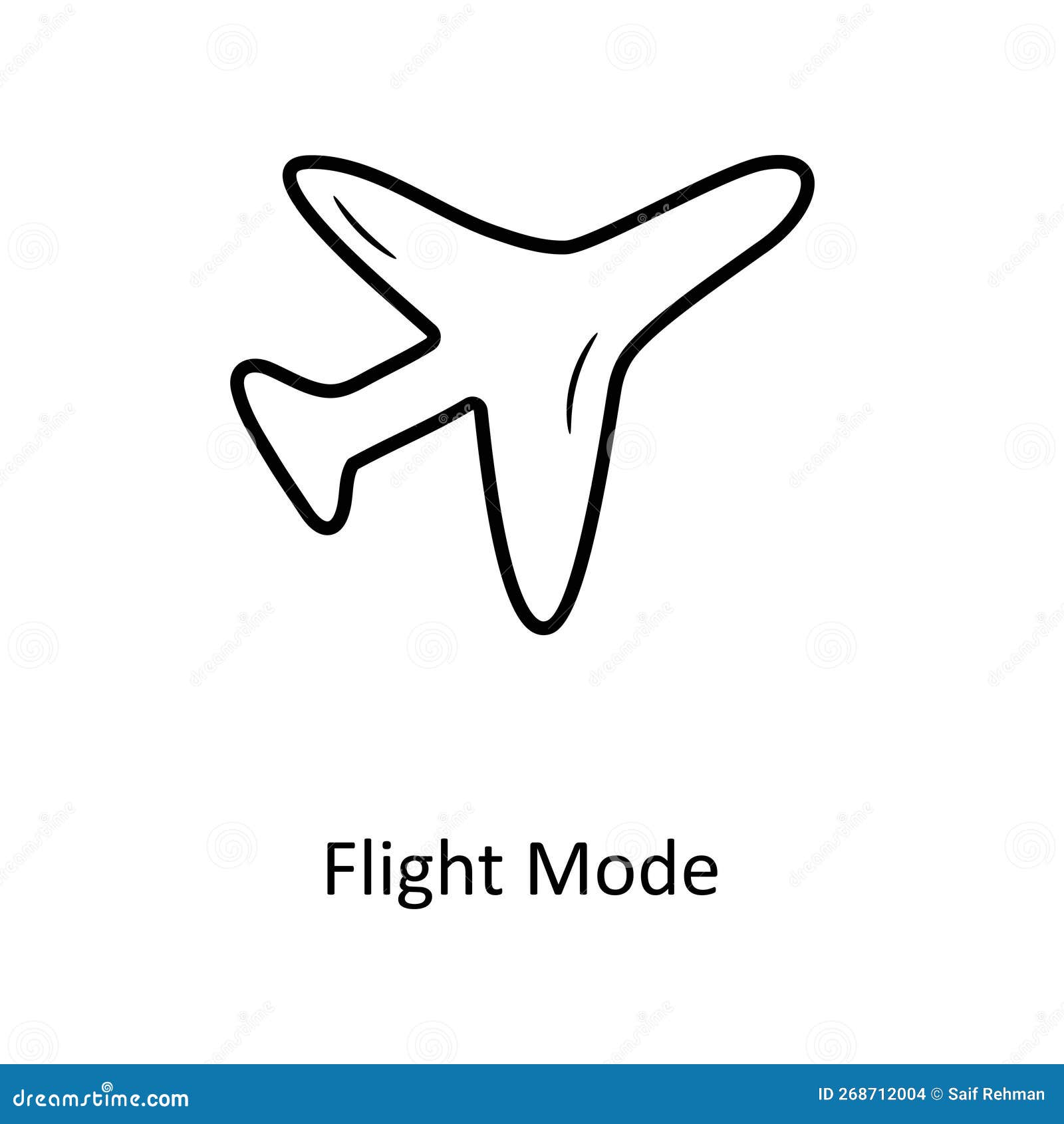 Flight Mode Solid Fill Outline Icon Design Illustration. Media Control ...