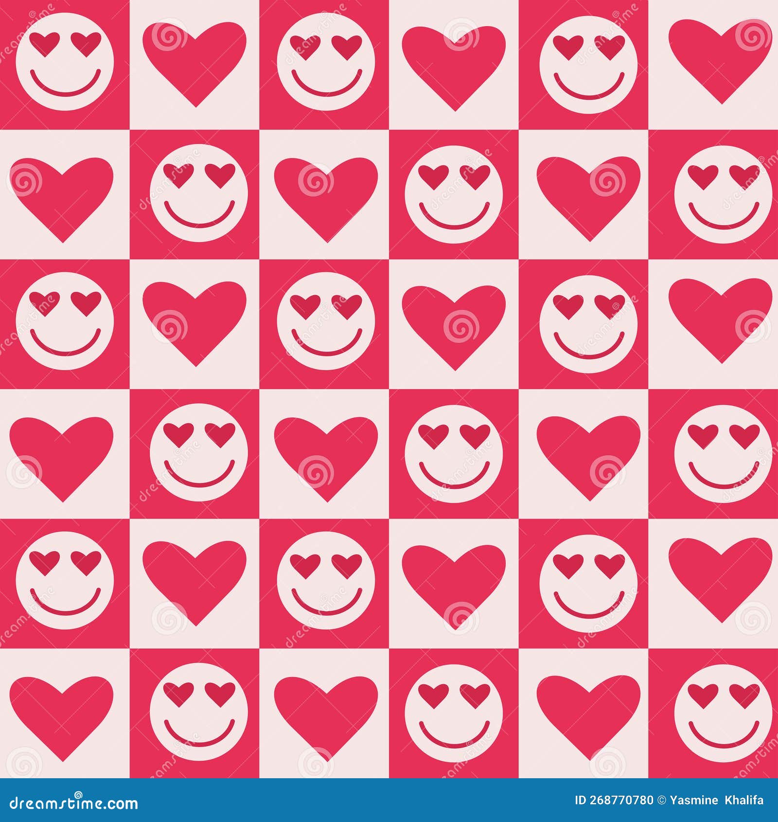 Checkered Smiley Faces In Red, Orange And Yellow With White Daisies ...