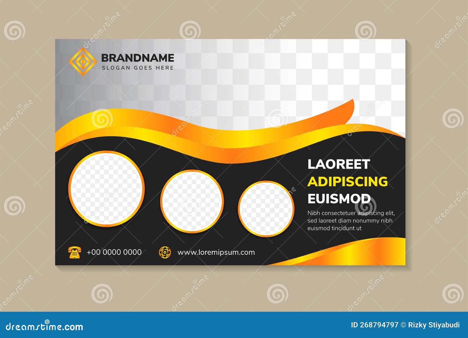 Curve Horizontal Layout Flyer Template Design Use Dummy Text of ...