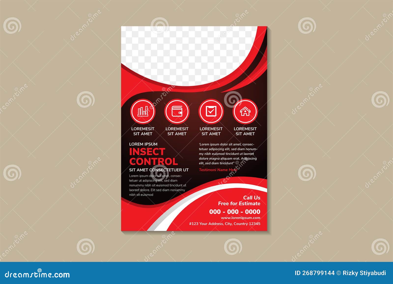 Insect Control Flyer Design Template Stock Vector - Illustration of ...