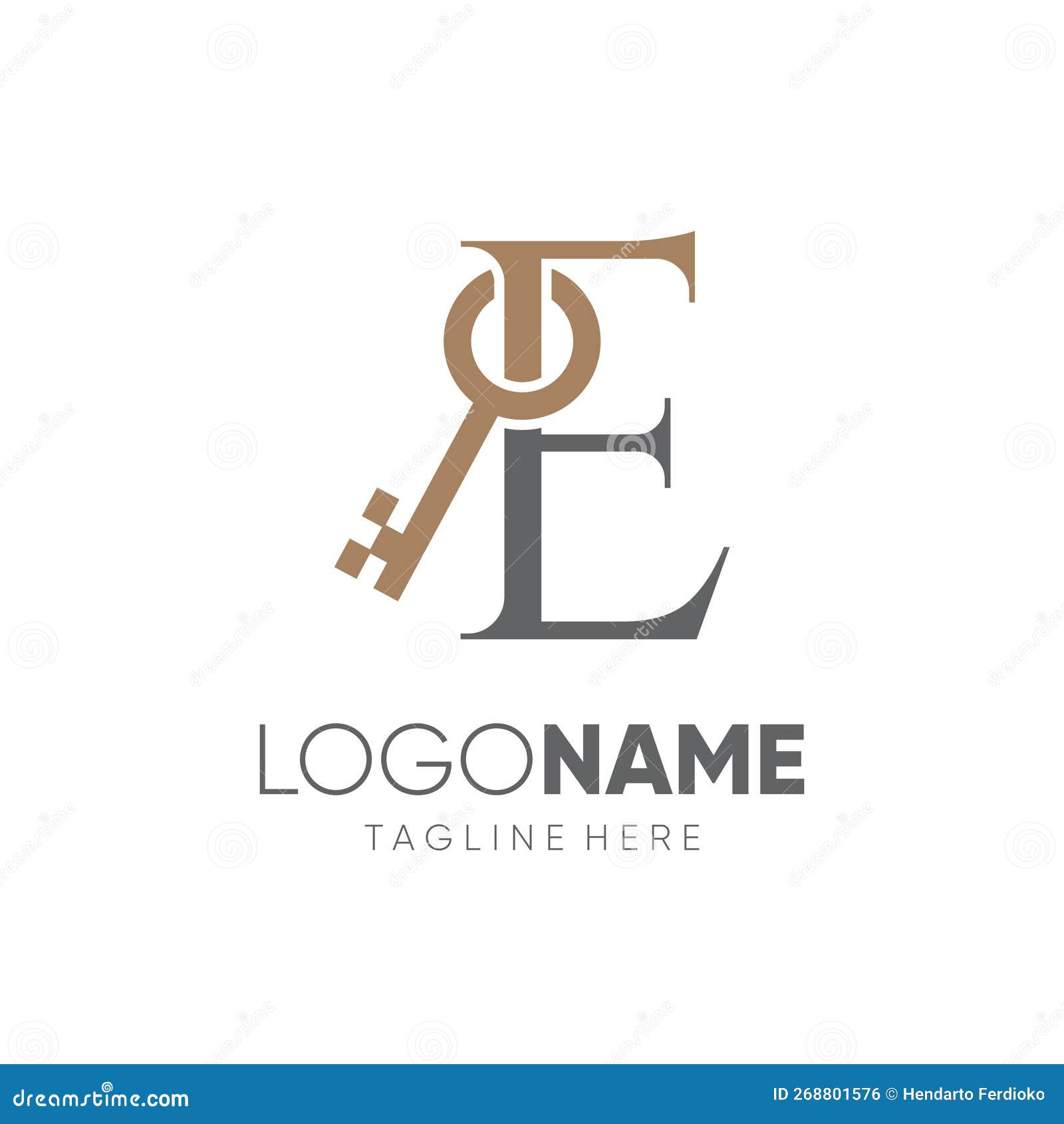 Initial Letter E Key Logo Design Vector Icon Graphic Emblem ...