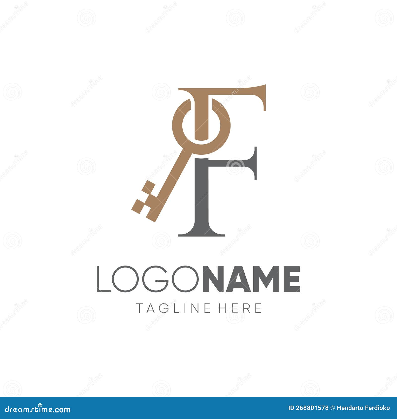 Initial Letter F Key Logo Design Vector Icon Graphic Emblem ...