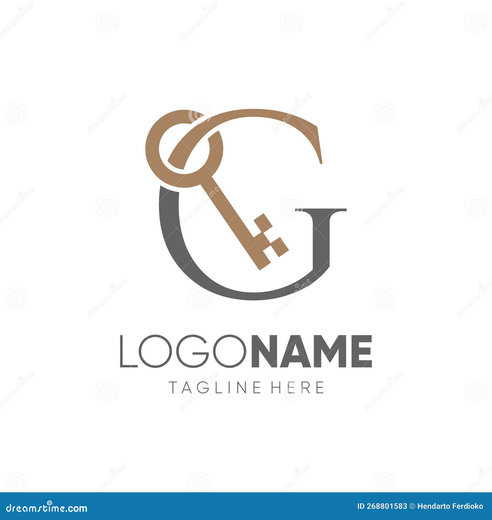 Initial Letter G Key Logo Design Vector Icon Graphic Emblem ...