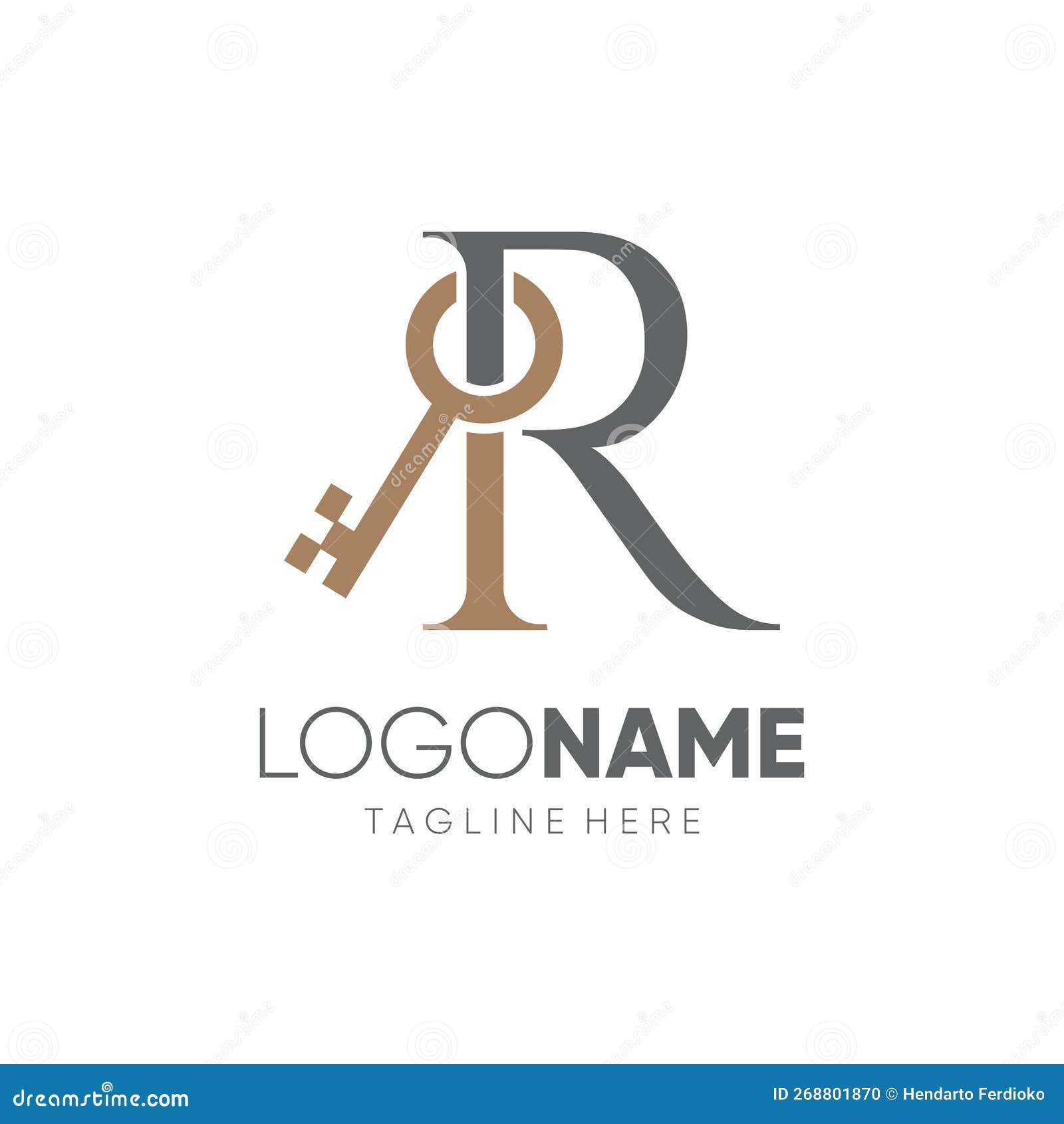 Initial Letter R Key Logo Design Vector Icon Graphic Emblem ...