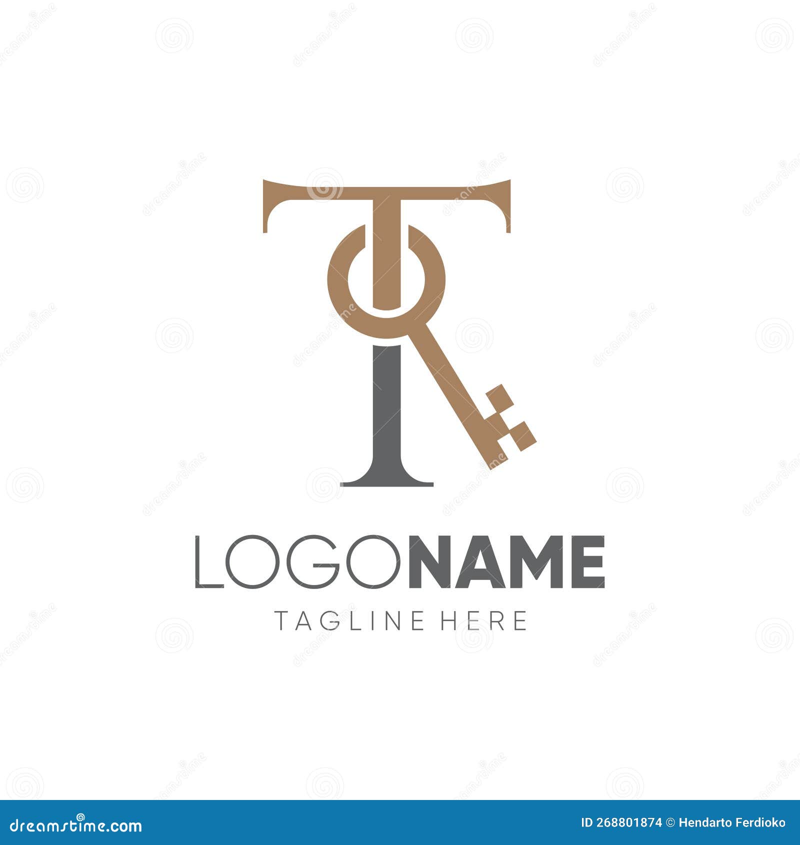 Initial Letter T Key Logo Design Vector Icon Graphic Emblem ...