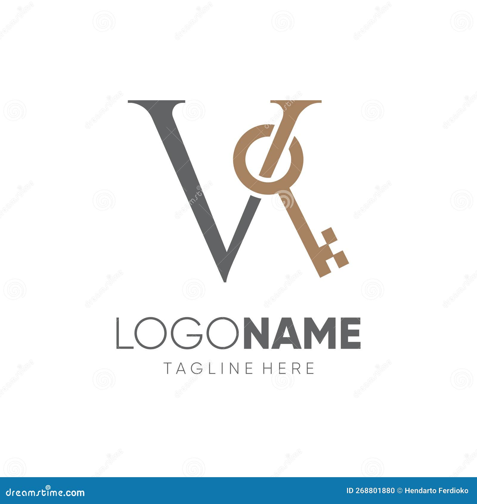 Initial Letter V Key Logo Design Vector Icon Graphic Emblem ...