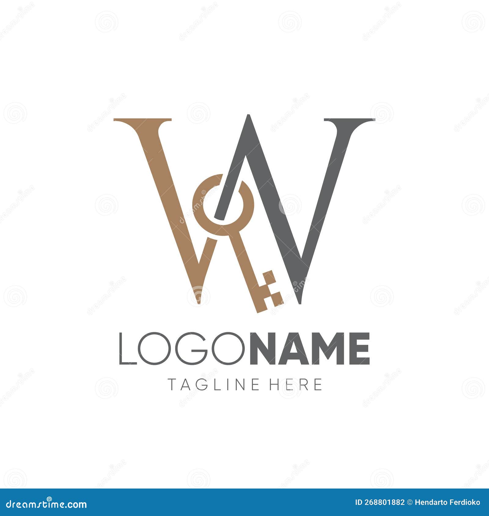 Initial Letter W Key Logo Design Vector Icon Graphic Emblem ...