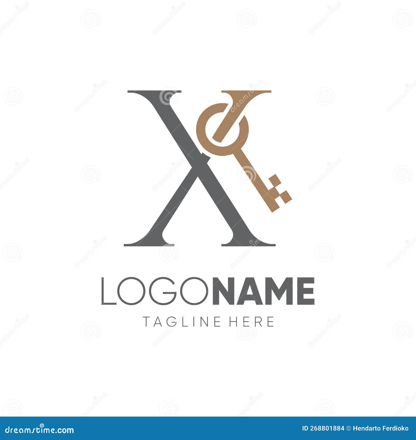Initial Letter X Key Logo Design Vector Icon Graphic Emblem ...
