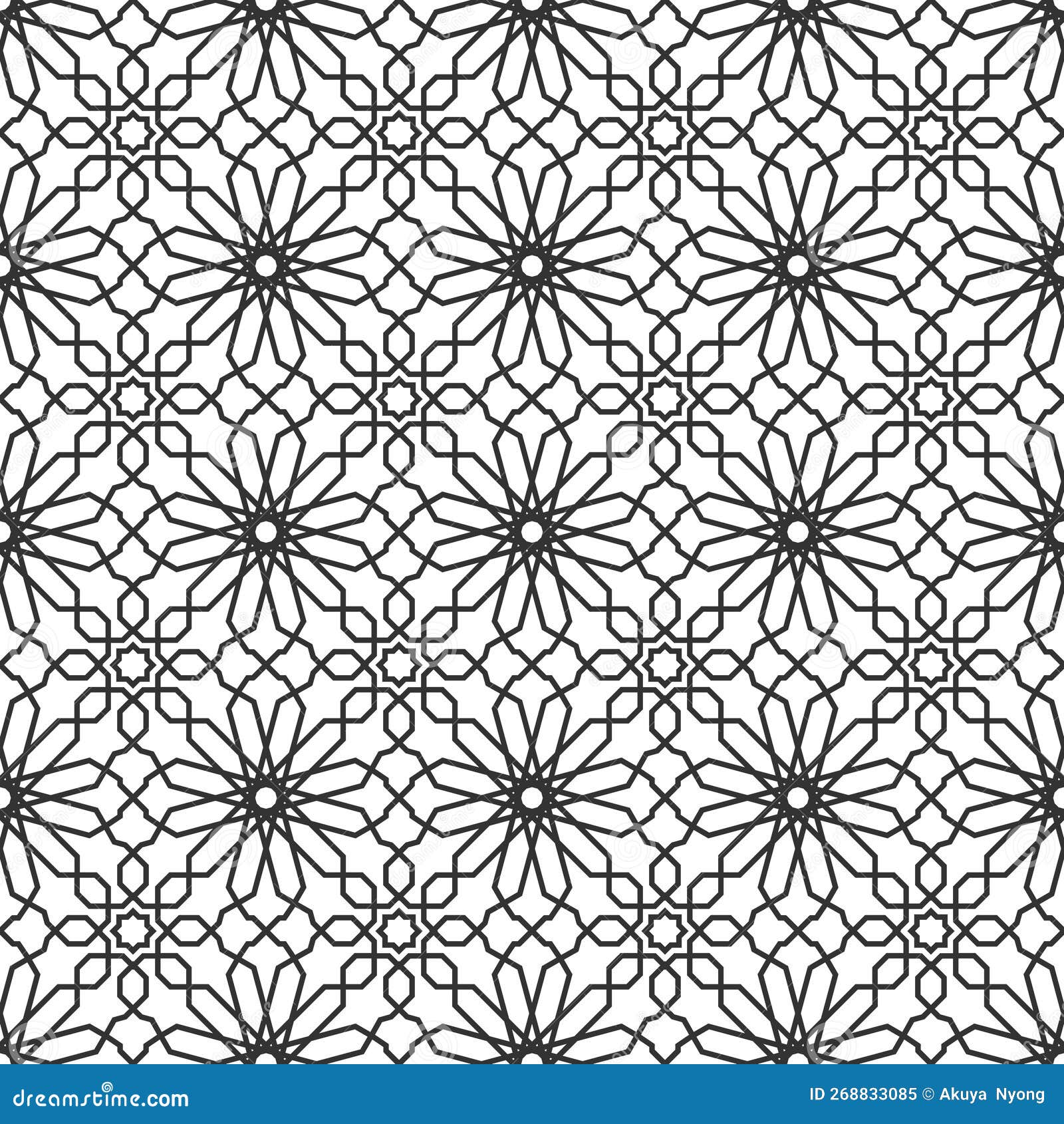 Pattern with Islamic Elements. Intersecting Straight Thick Lines Form ...