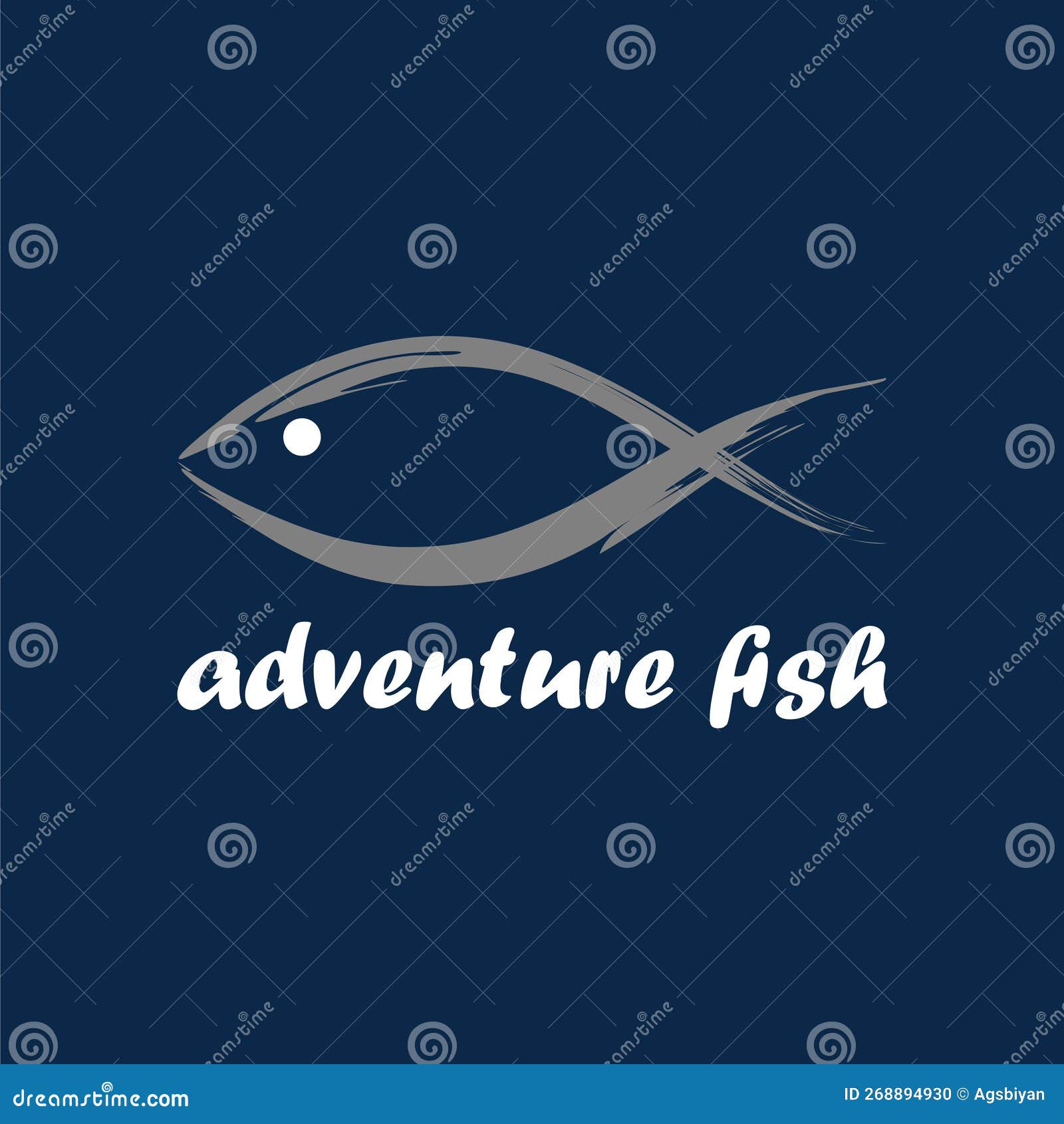 Line Art Scratch Fish Abstract with Eye. Related To Sea Angler ...