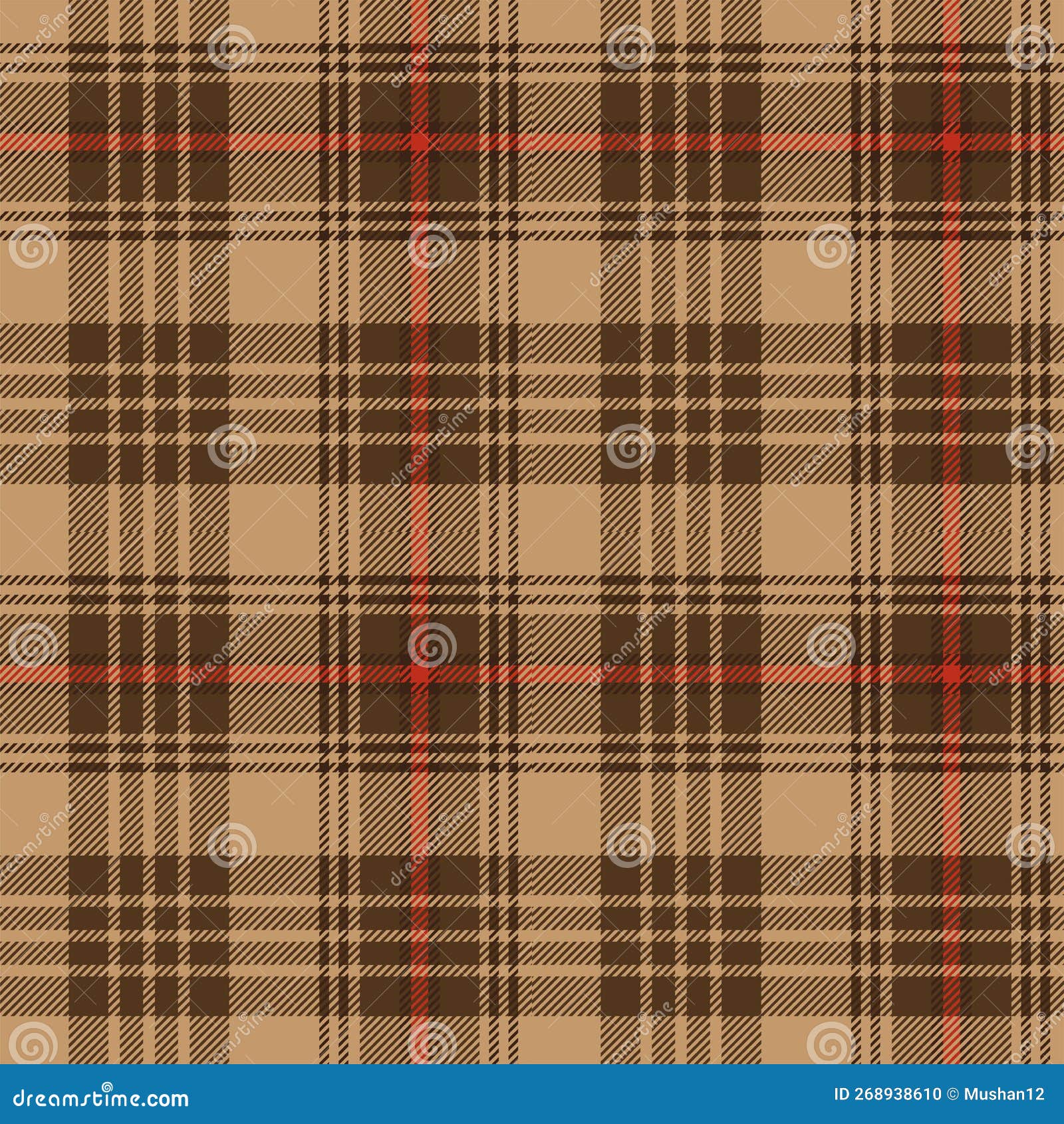 Brown and Red Tartan Plaid. Scottish Pattern Fabric Swatch Close-up ...