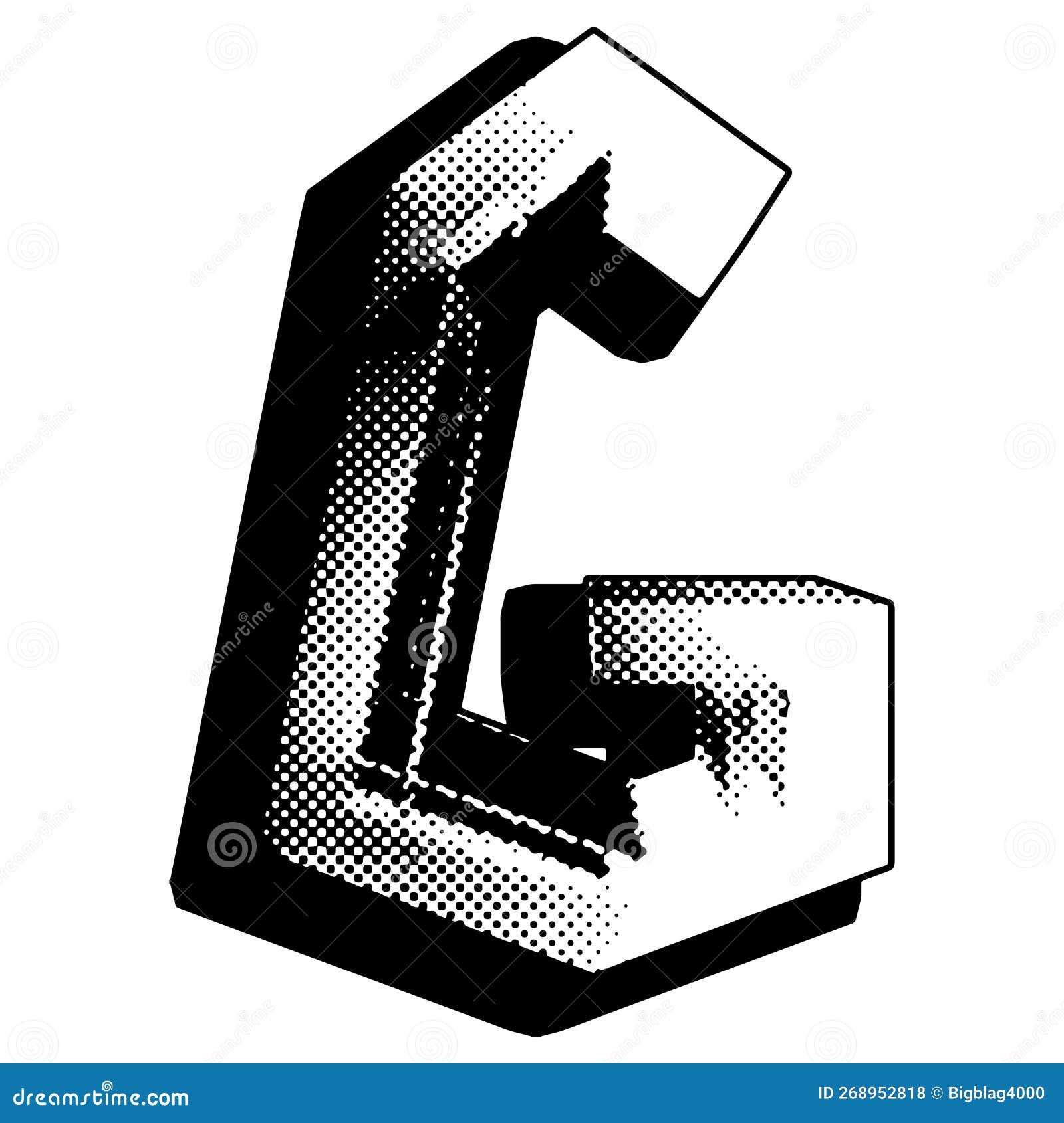 Halftone Style Art Font.Decorative Letter Isolated on White Background ...