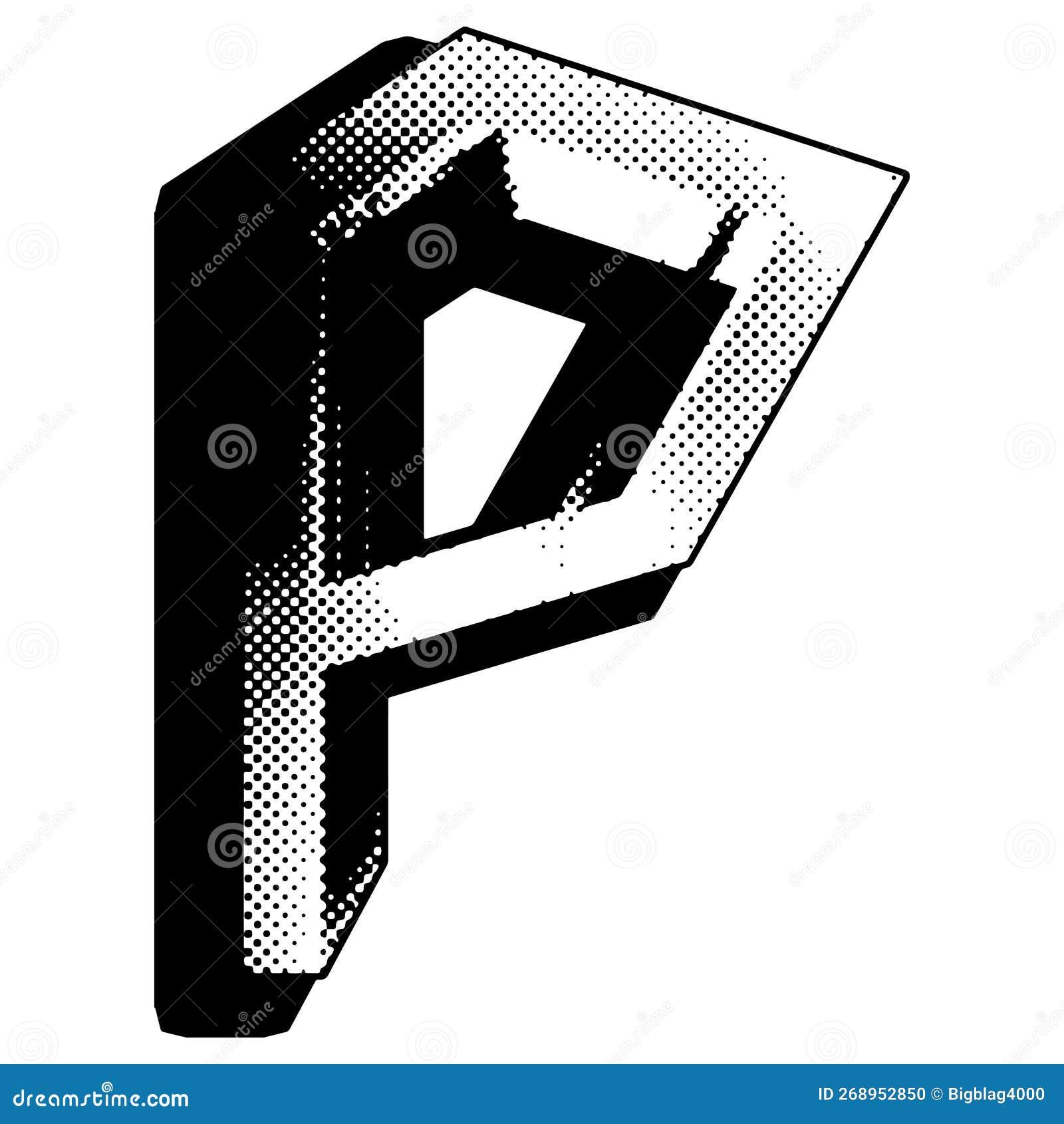 Halftone Style Art Font.Decorative Letter Isolated on White Background ...