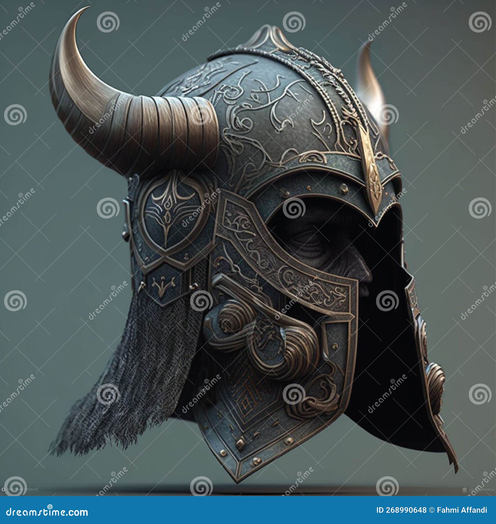 Illustration of a Modern Viking Warrior with a Futuristic Helmet Stock ...