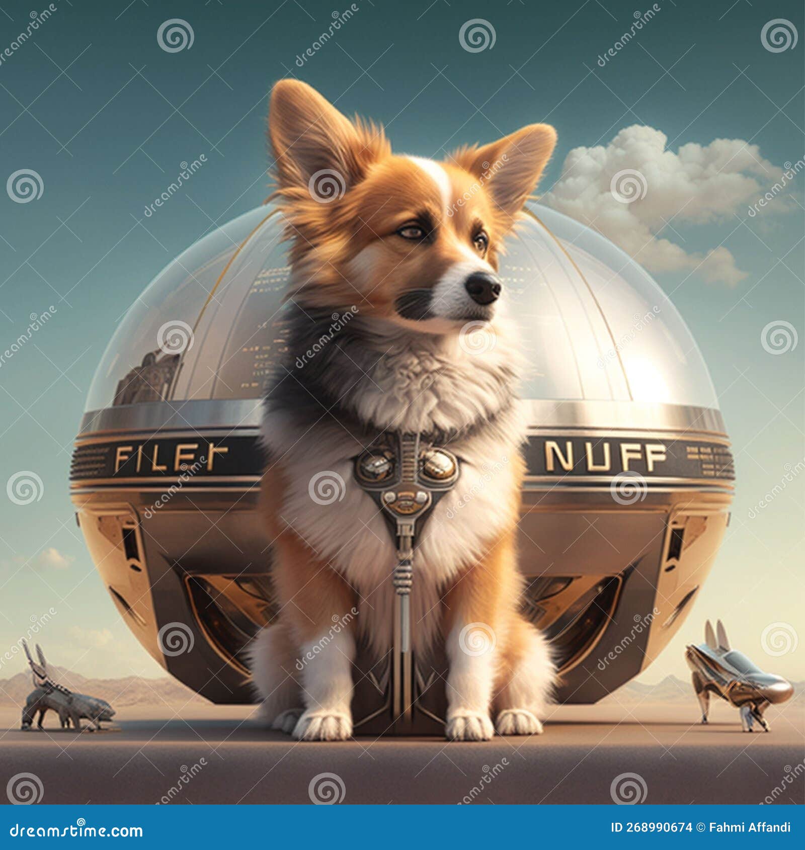 Futuristic Dog with High-Tech Collar Created with Generative AI ...