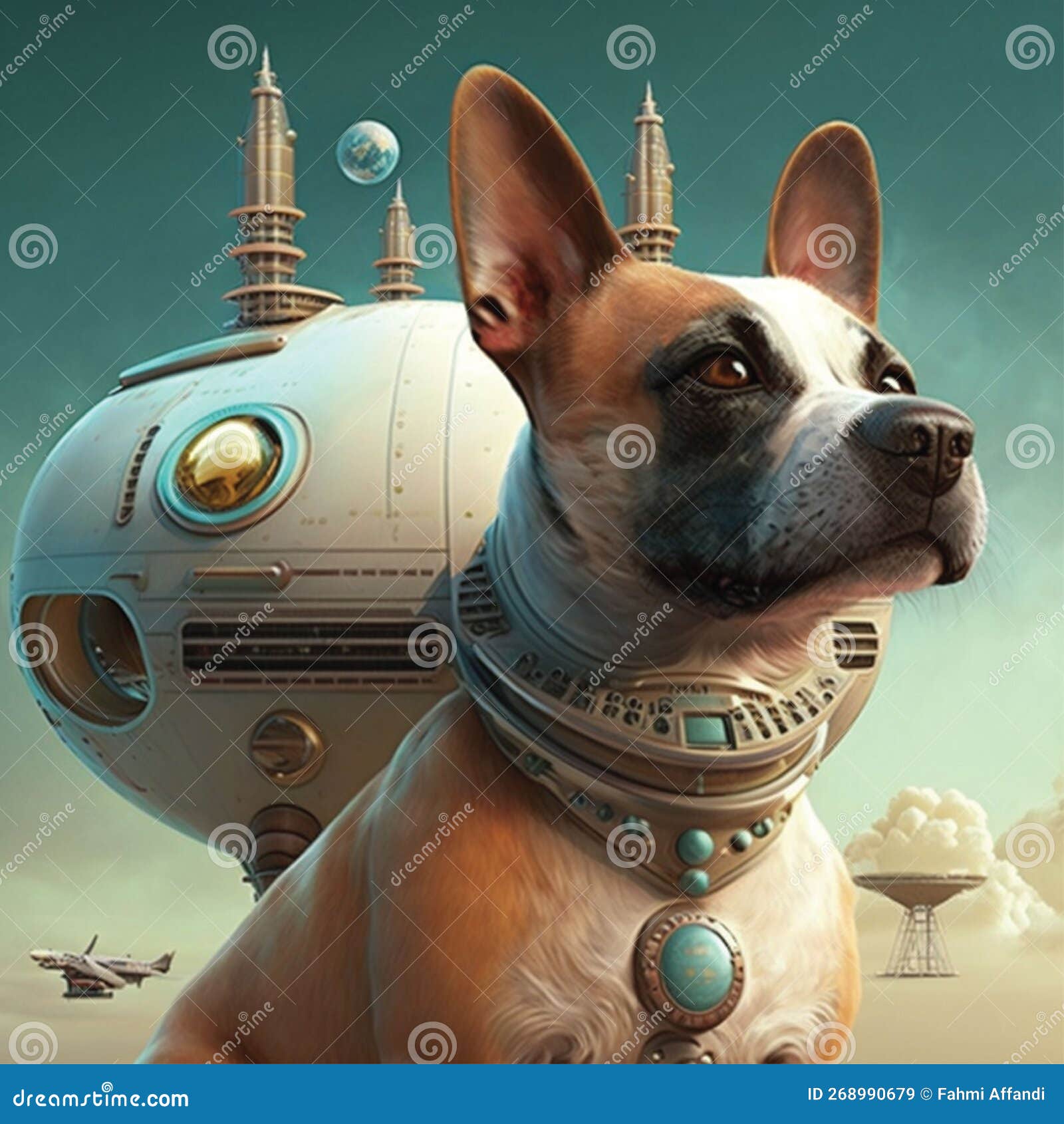 Futuristic Dog with High-Tech Collar Created with Generative AI ...