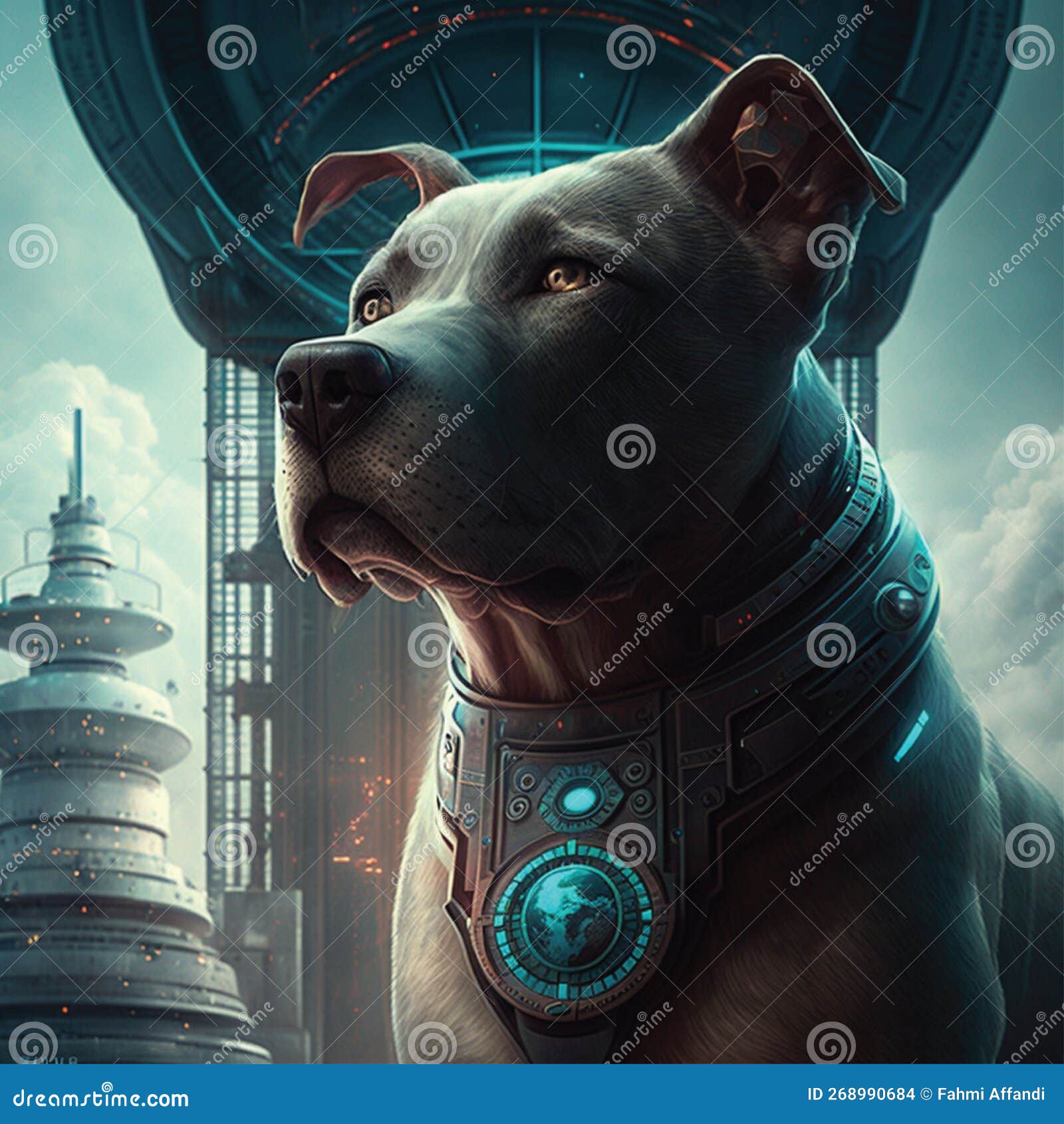 Futuristic Dog with High-Tech Collar Created with Generative AI ...