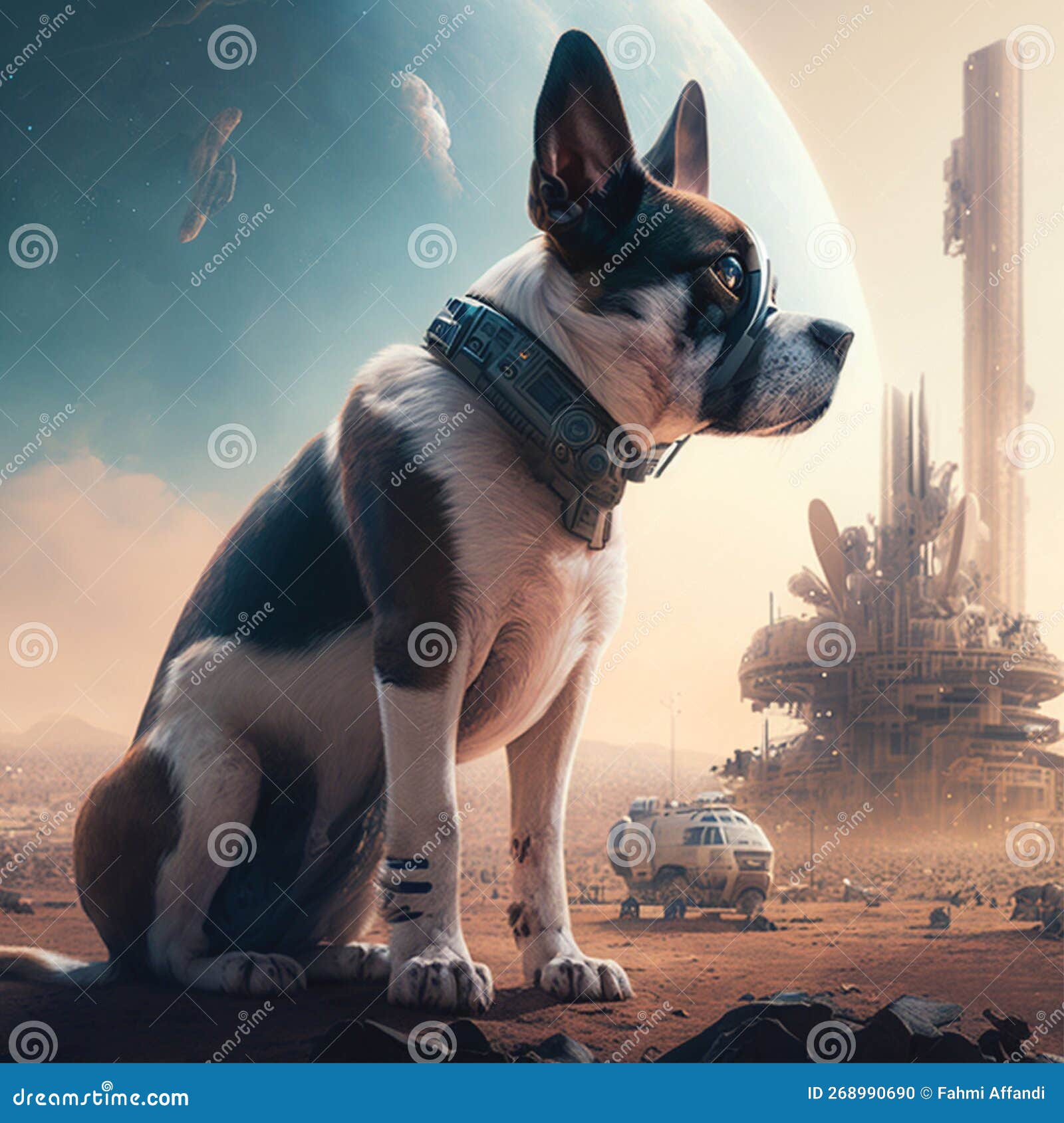 Futuristic Dog with High-Tech Collar Created with Generative AI ...