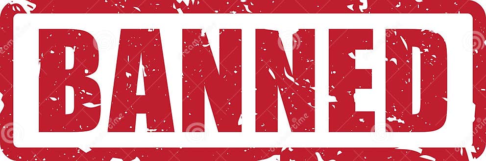 Banned Rubber Stamp, Red Prohibited Label, Vector Icon for Contraband ...