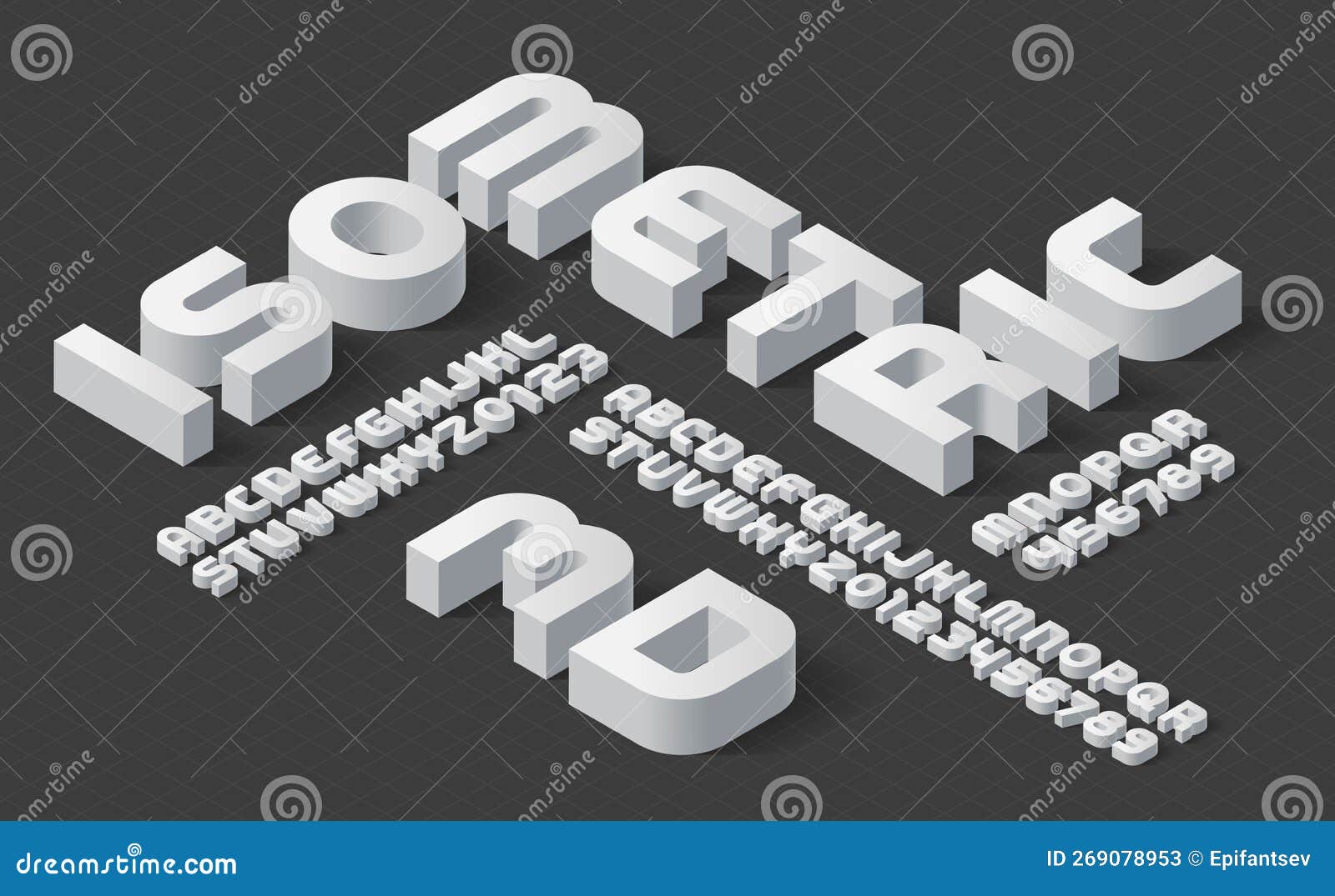 Isometric Alphabet Font. 3d Letters and Numbers Stock Vector ...