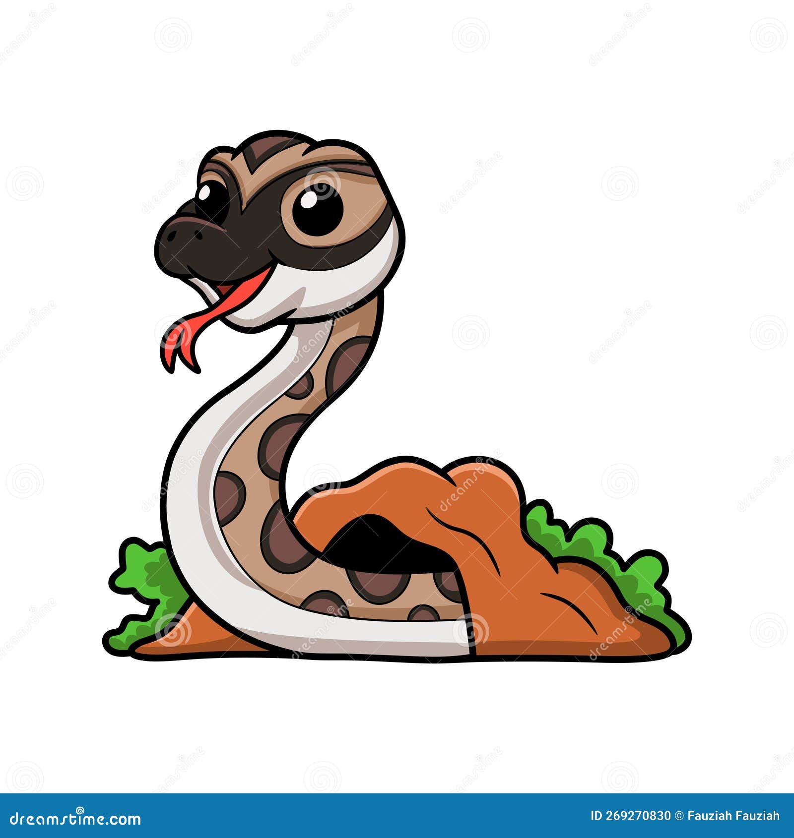 Cute Python Molurus Bivittatus Cartoon Out from Hole Stock Vector - Illustration of kawaii ...