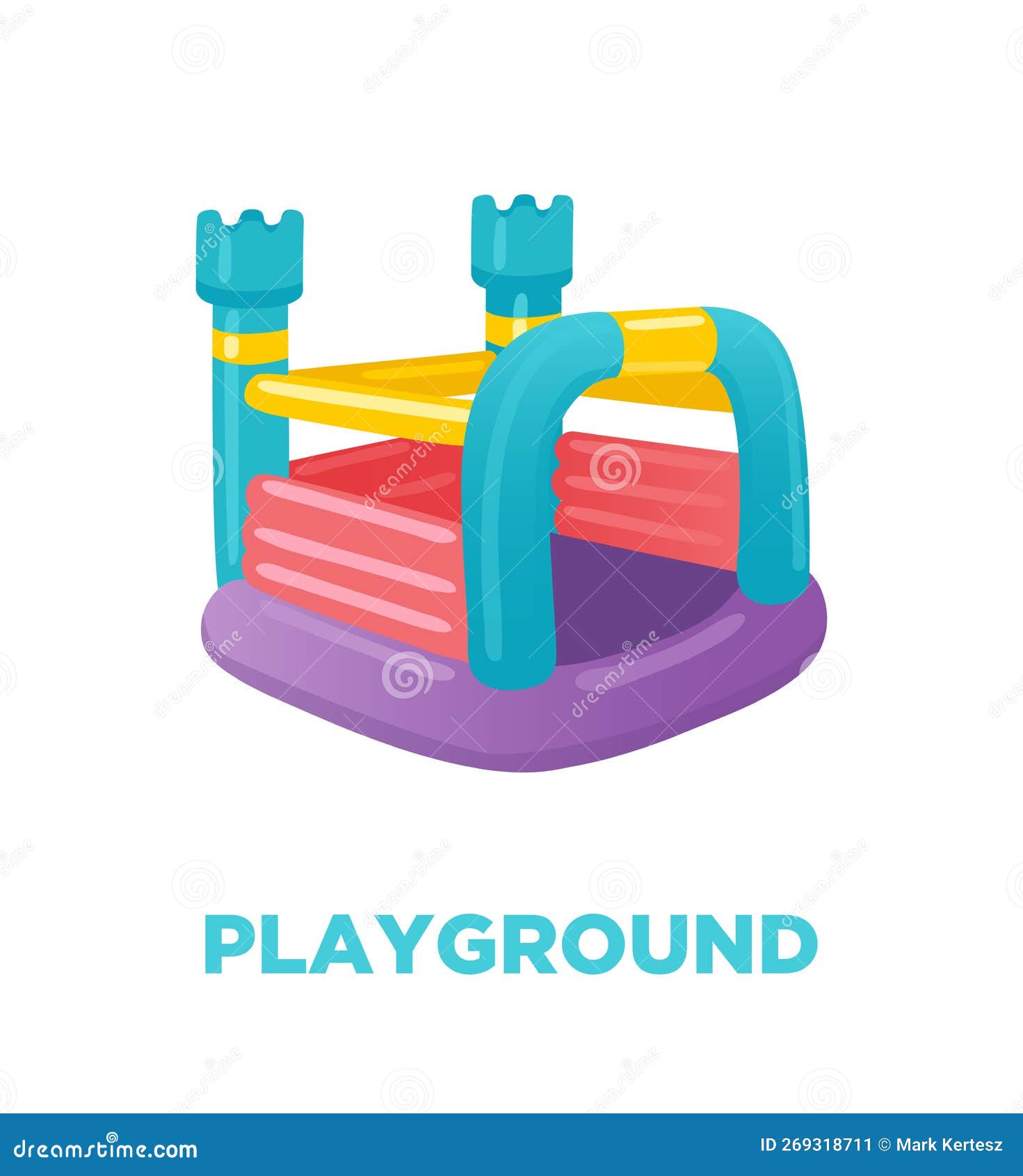 Colorful Bouncy Inflatable Castle, Tower, Playground Equipment for ...