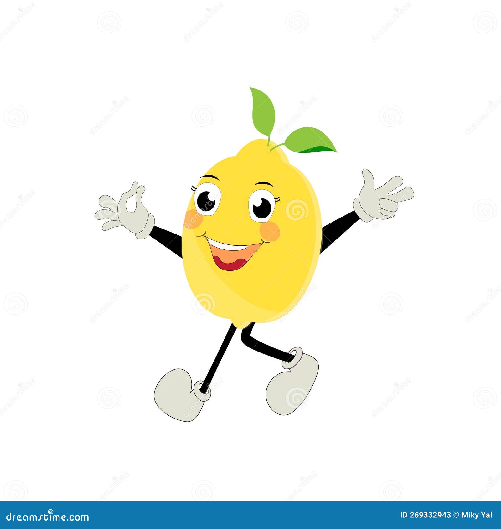 Lemon Character Design. Vector Illustration Flat Lemon Cute Character ...