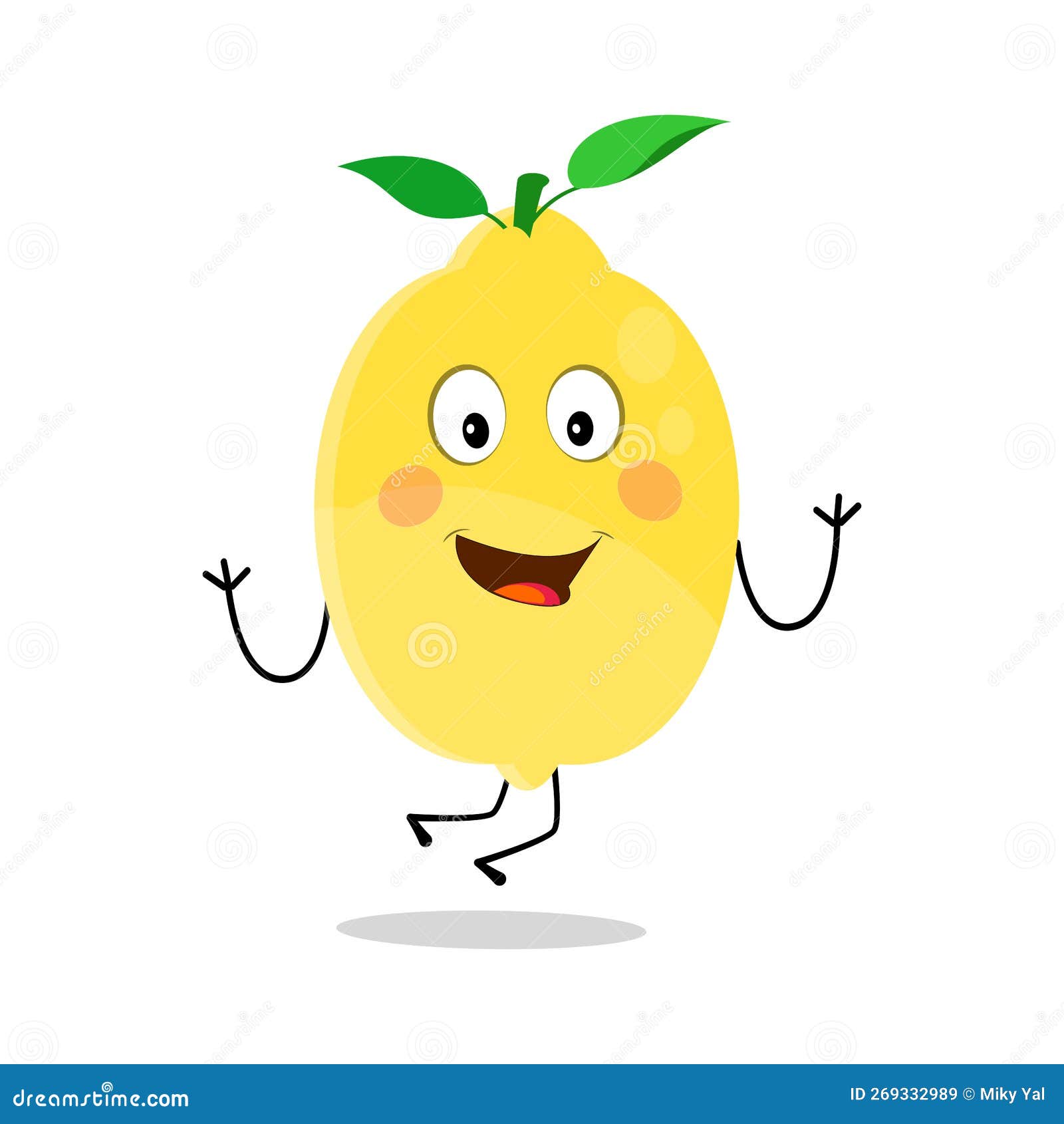 Lemon Character Design. Vector Illustration Flat Lemon Cute Character ...