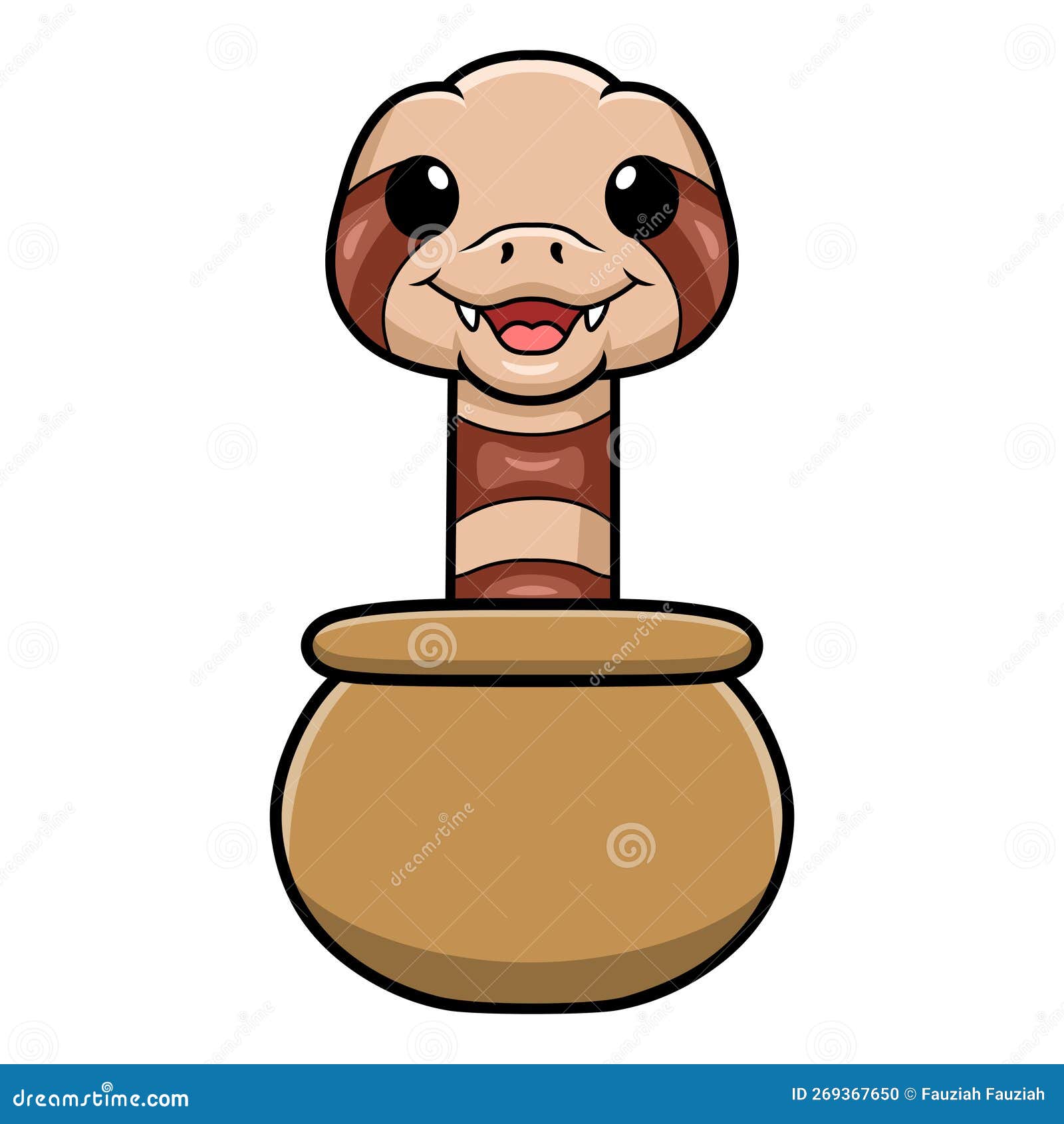 Cute Copperhead Snake Cartoon Inside the Sack Stock Vector ...