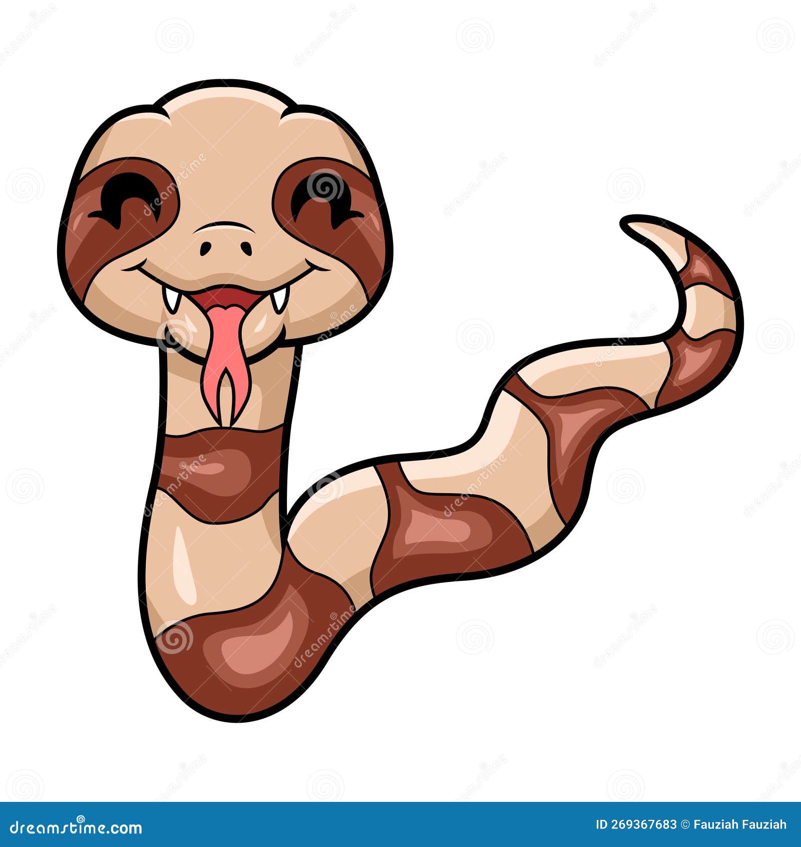 Copperhead Snake Mascot Cartoon Vector | CartoonDealer.com #112786681