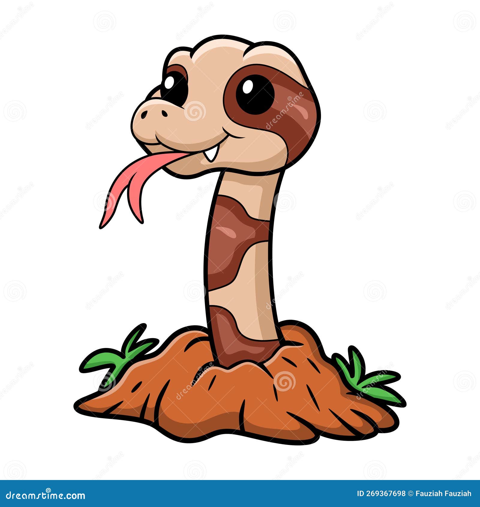 Cute Copperhead Snake Cartoon Out from Hole Stock Vector - Illustration ...