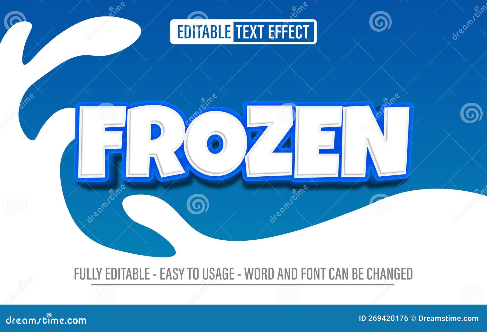 Frozen 3d text effect stock vector. Illustration of frozen3d - 269420176