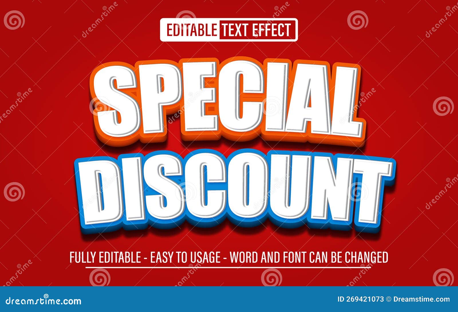 Special Discount 3d Text Effect Stock Vector - Illustration of editable ...