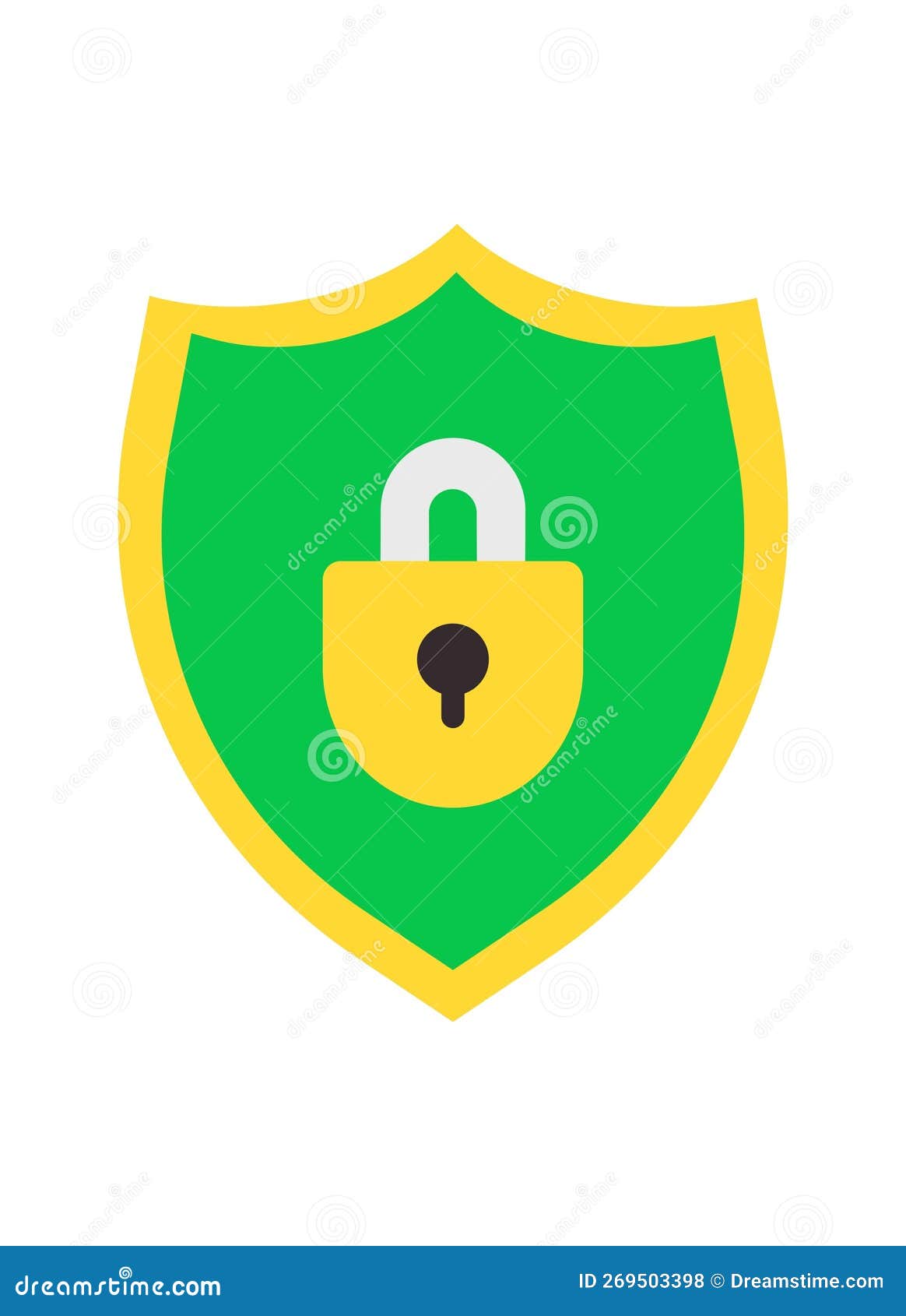 Shield Security with Lock Shield Symbol. Protection, Safety, Password ...
