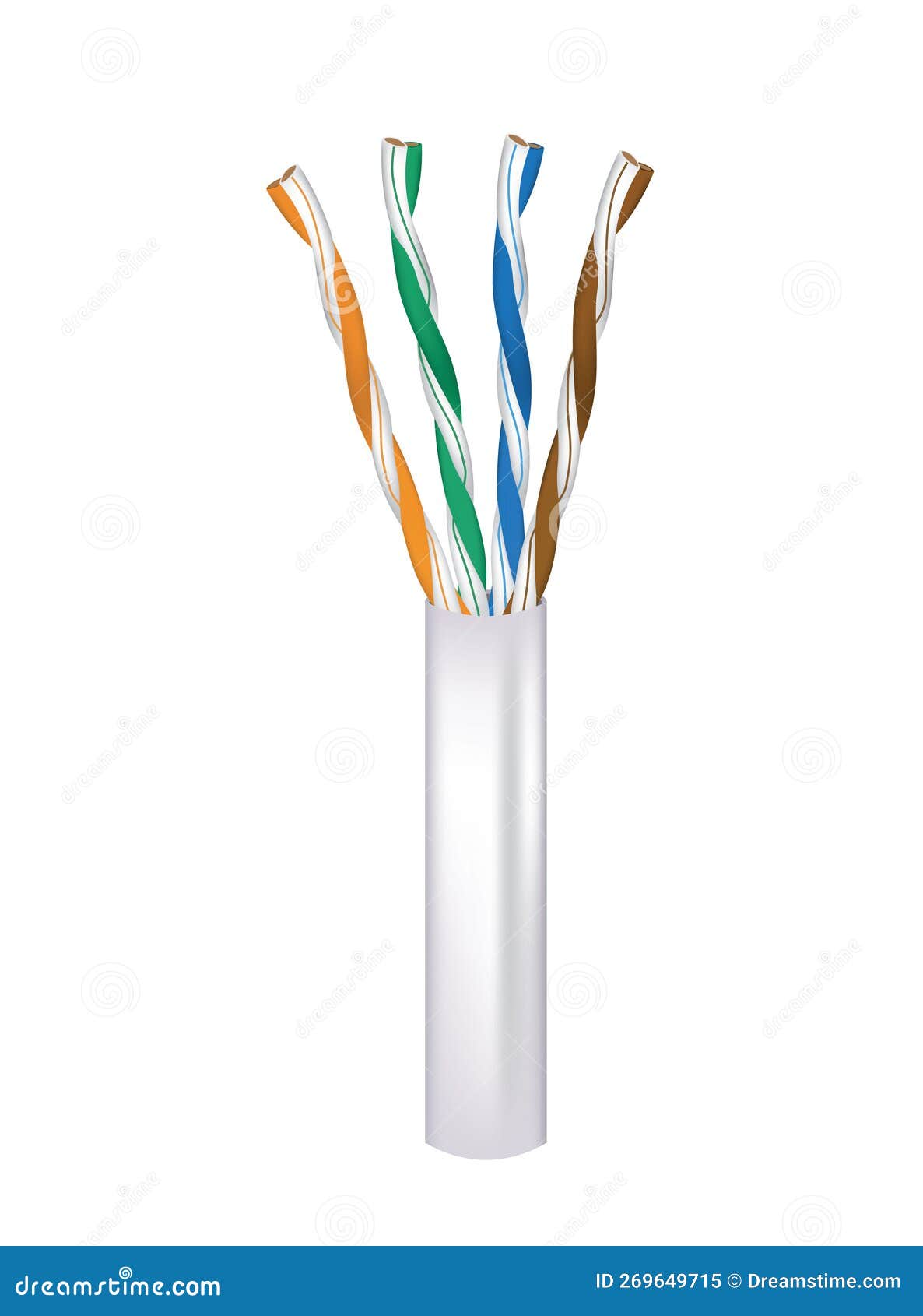 UTP cable with wires stock vector. Illustration of equipment - 269649715