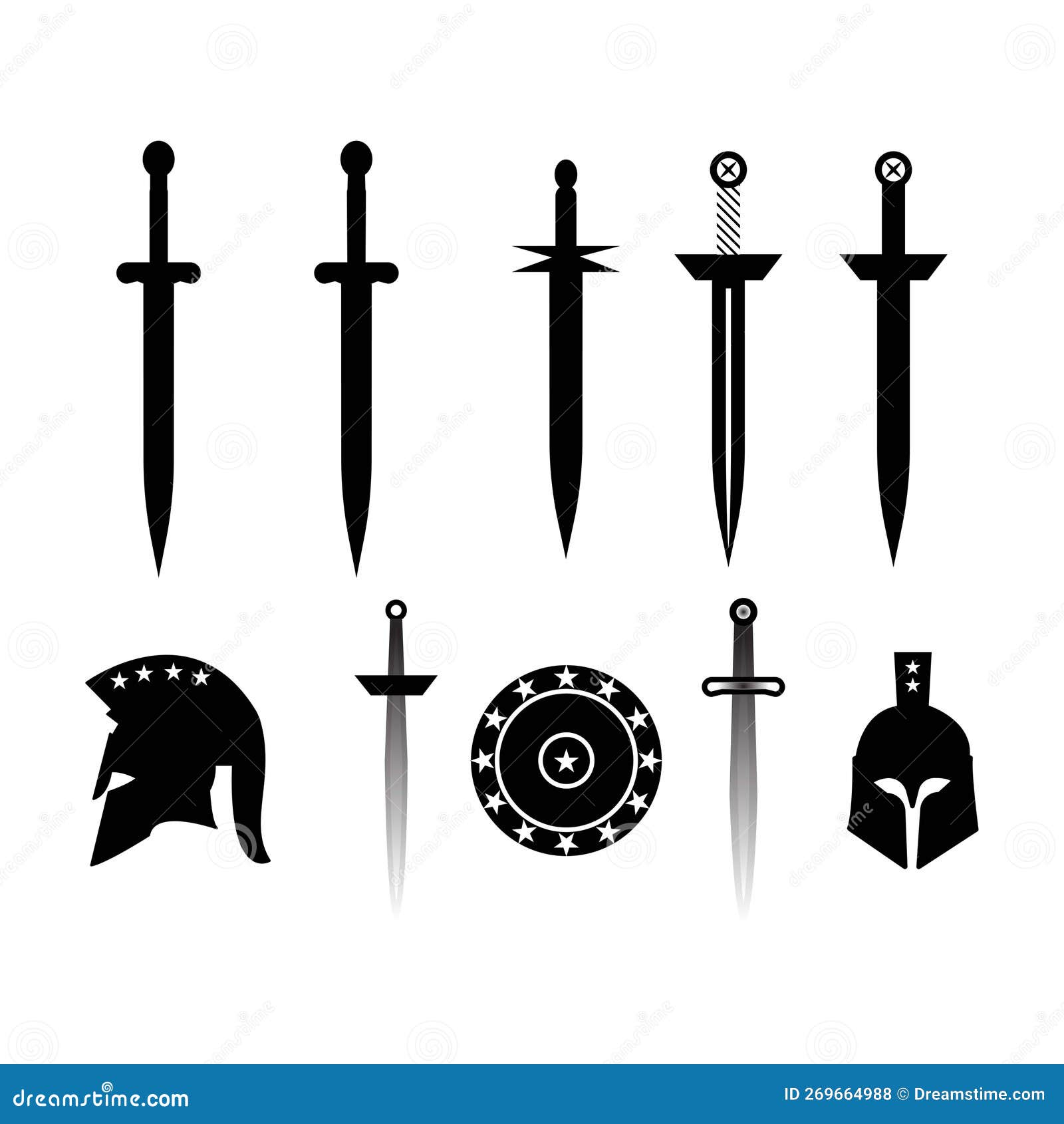 Set of Different Arms and Shields Stock Vector - Illustration of group ...