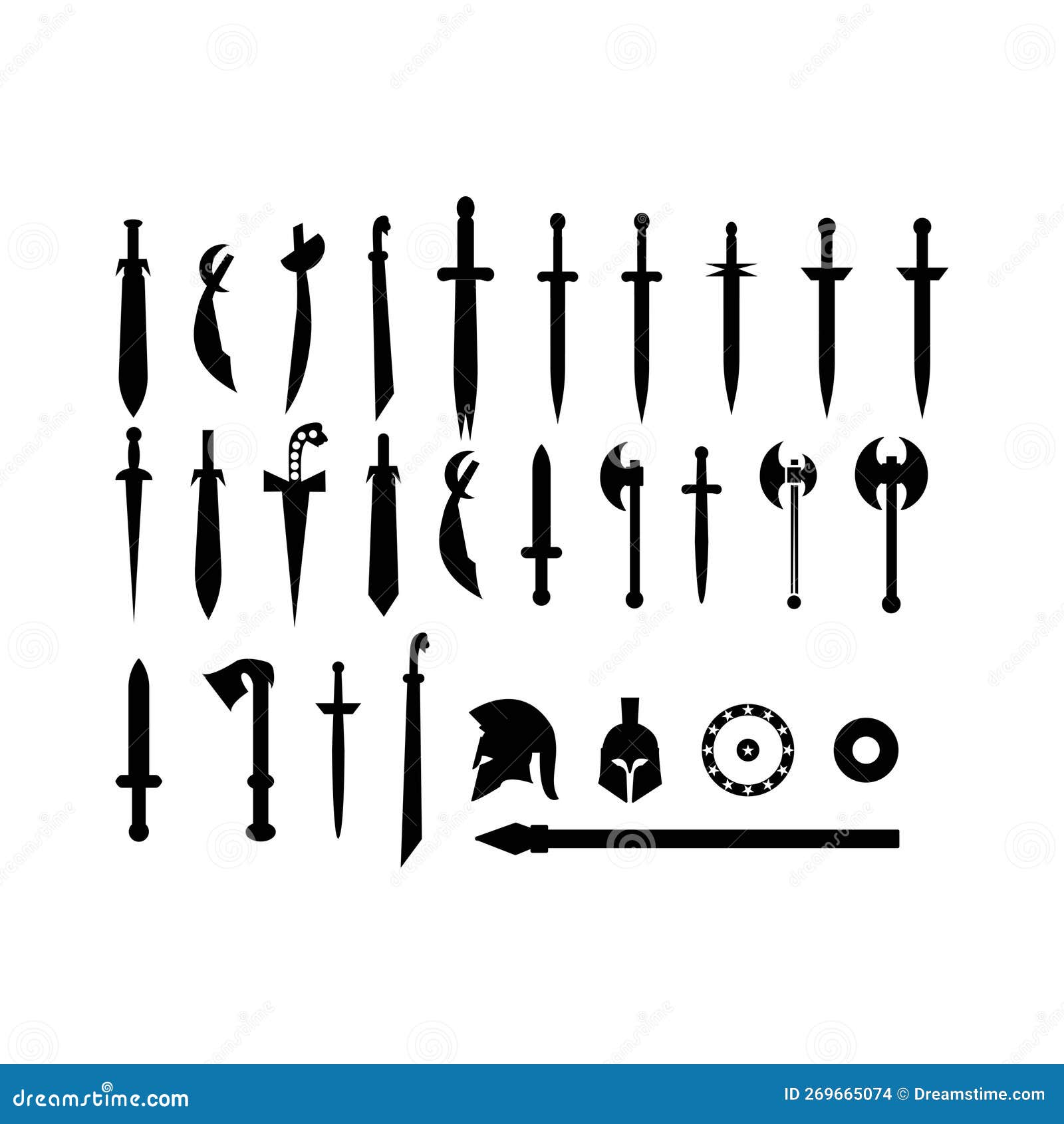 Old Medieval Weapon Icon Set Vector Illustration and New Icon Stock ...