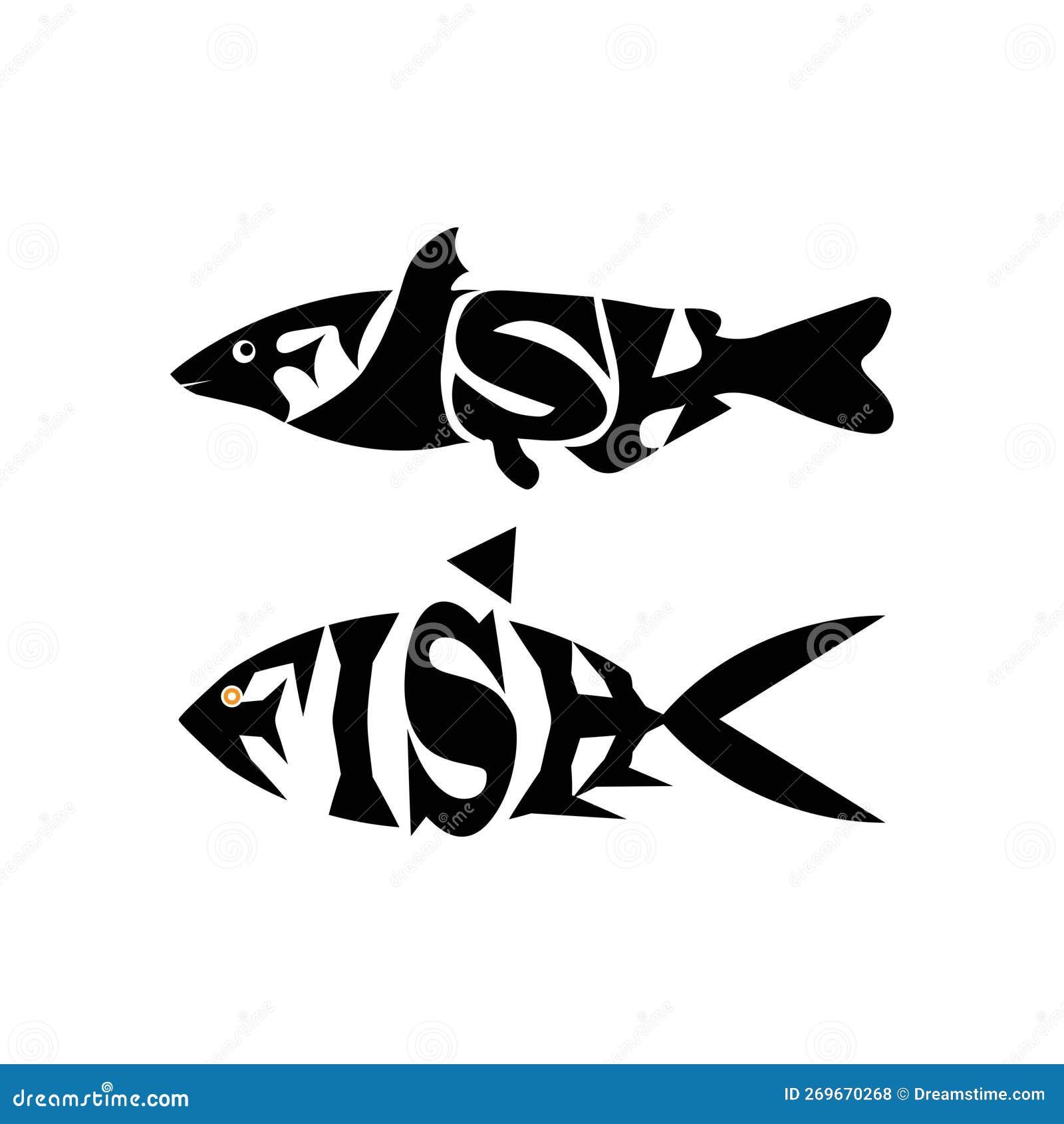 Fish shape letter logo stock vector. Illustration of logo - 269670268