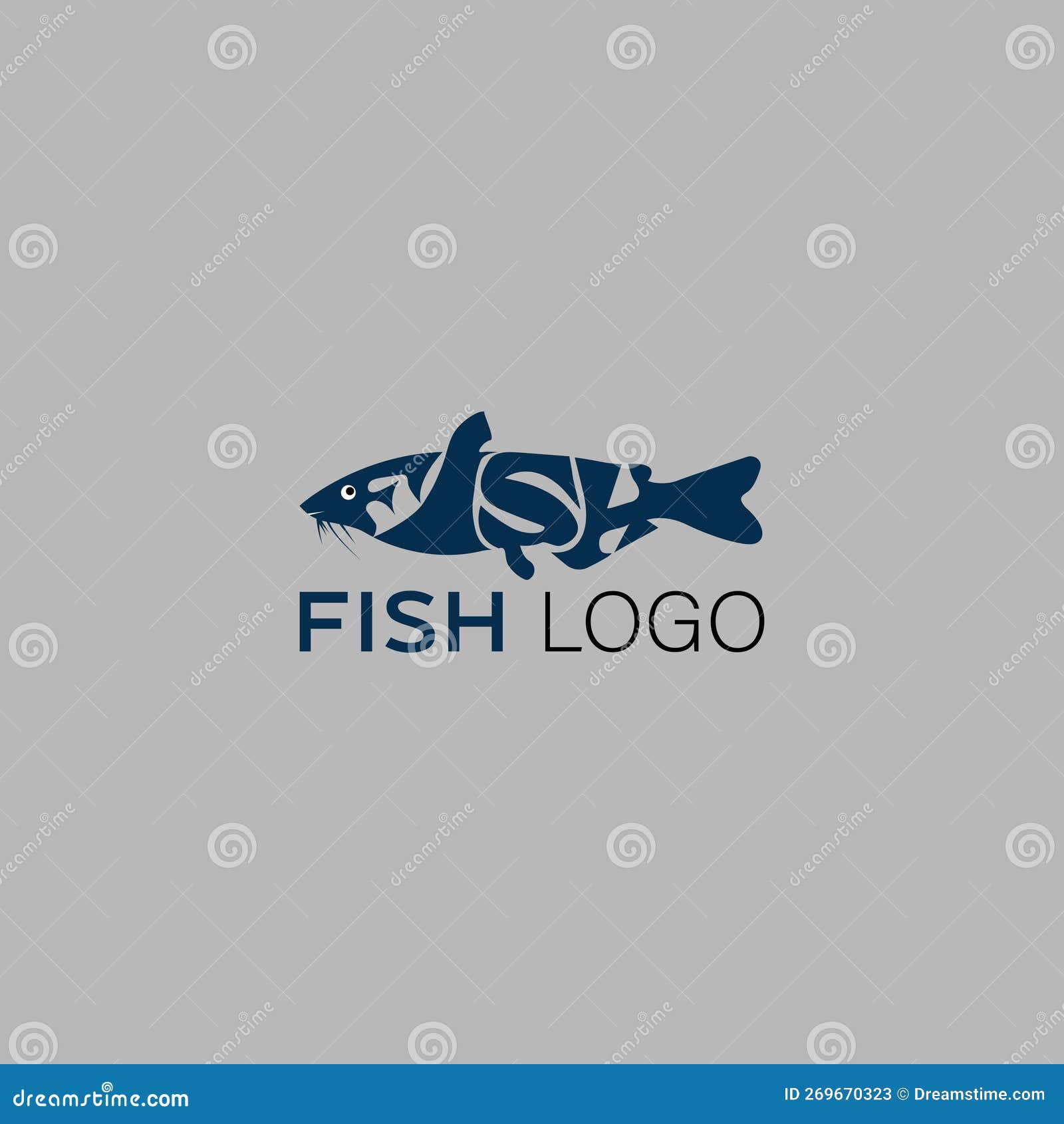 The Logo or Emblem of the Word Fish in the Shape of Fish. Stock ...