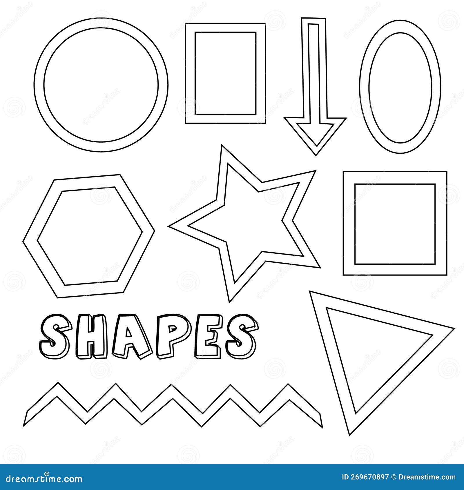 Assortment of Graphic Shapes Stock Illustration - Illustration of ...