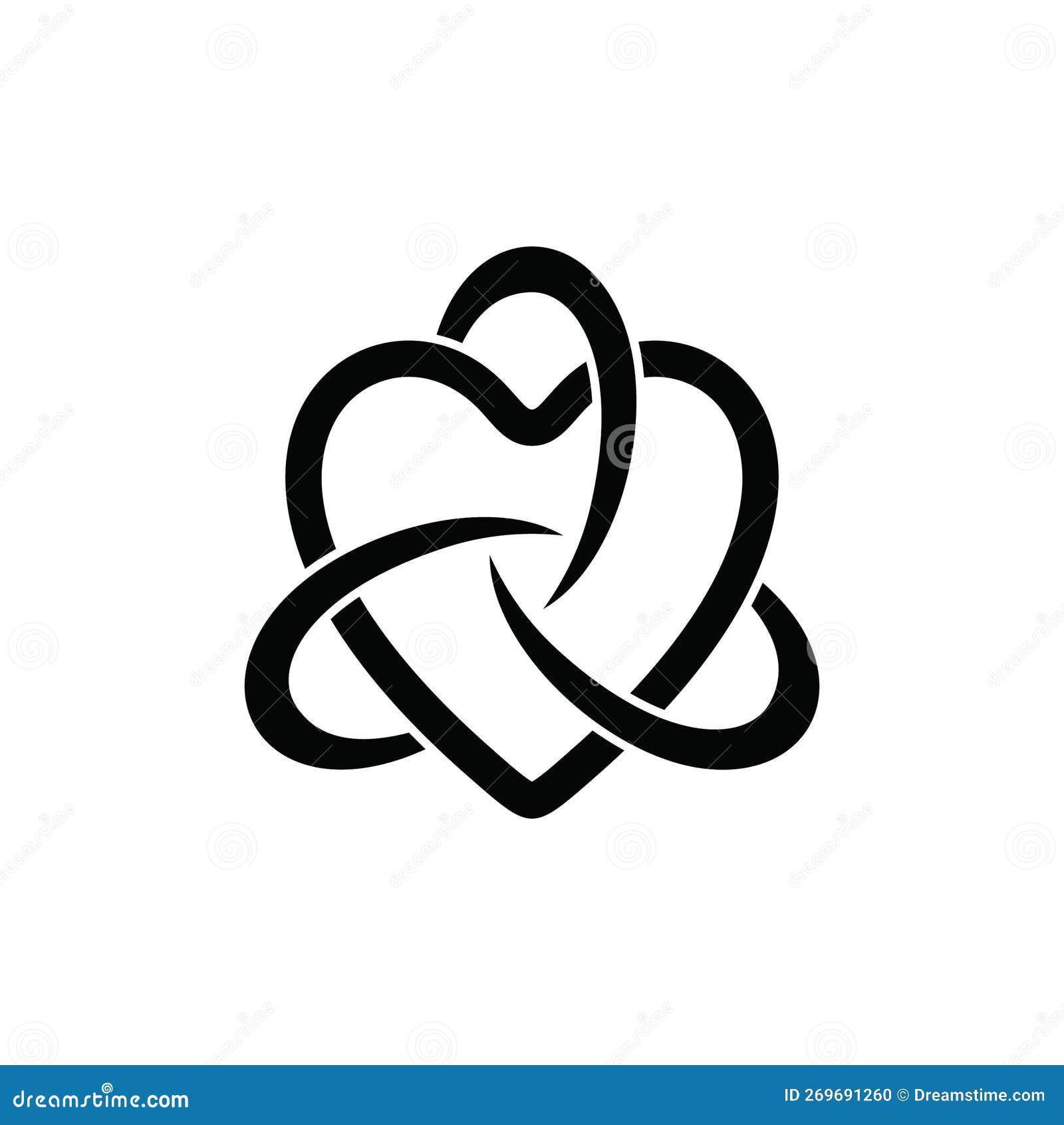 Celtic Love Knot, Intertwined Heart Shape And Triquetra, Everlasting ...