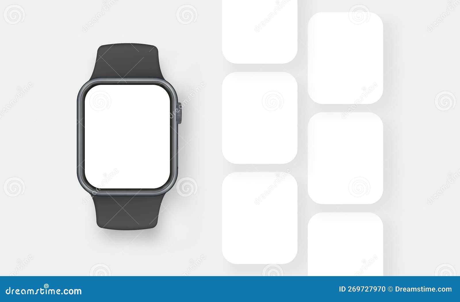 Smart Watch with Blank Screen. Mockup for Showcasing Mobile Apps Interfaces Stock Vector ...