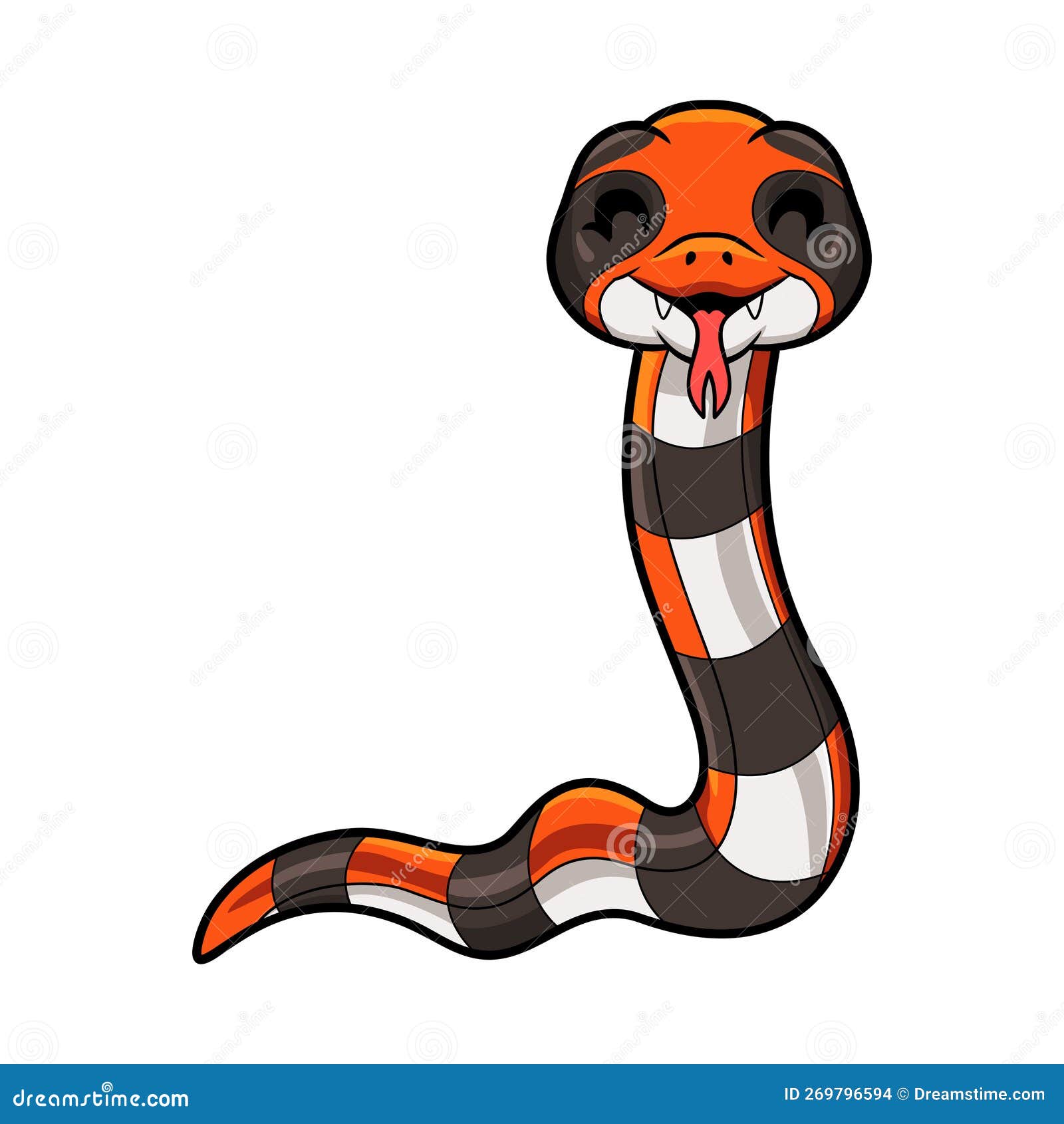 Cute Cape Coral Snake Cartoon Stock Vector - Illustration of lubricus ...
