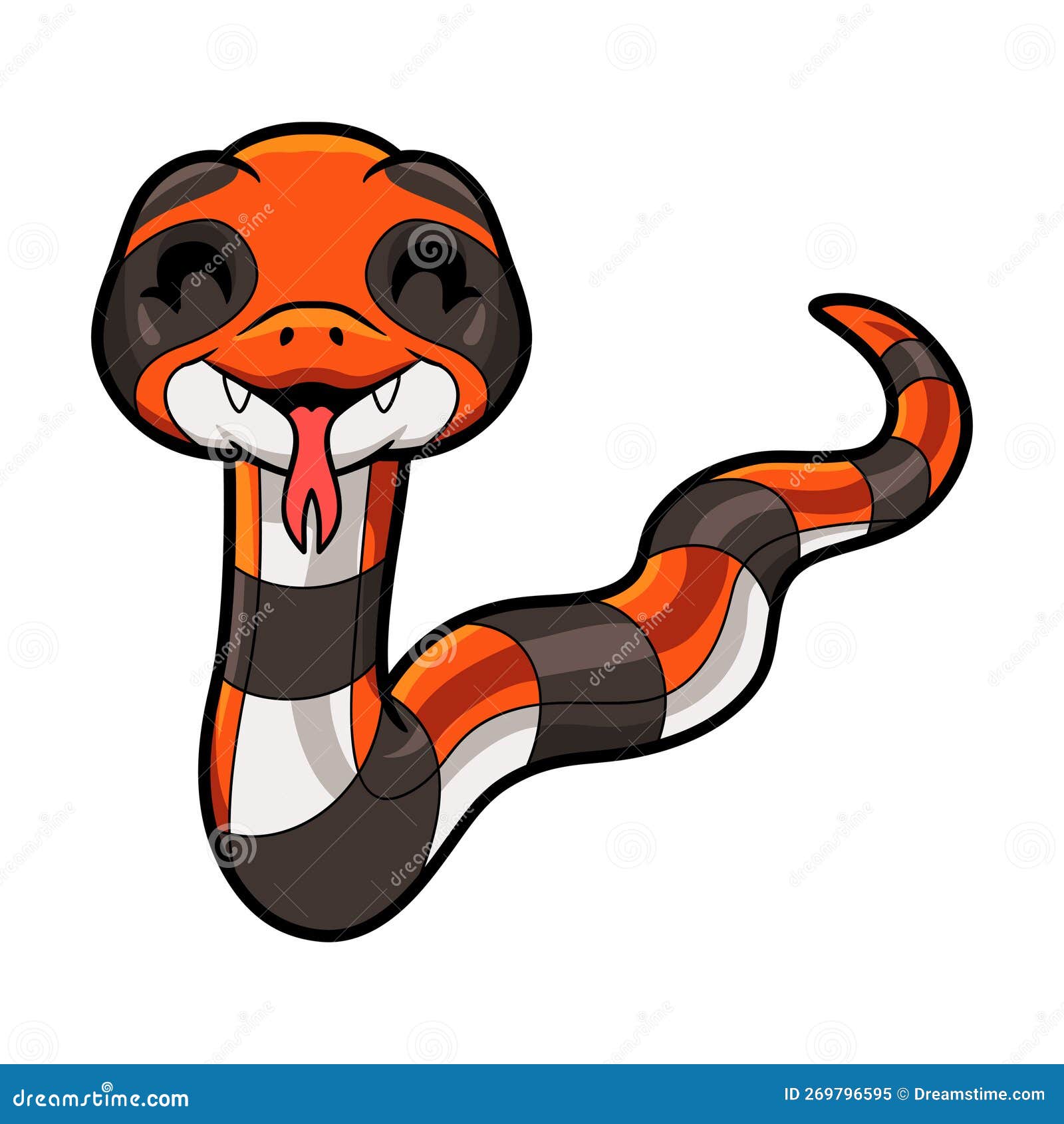 Cute Cape Coral Snake Cartoon Stock Illustration - Illustration of ...
