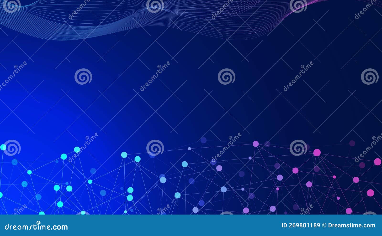 Abstract Big Data Digital Network Connection Concept on Blue Background ...