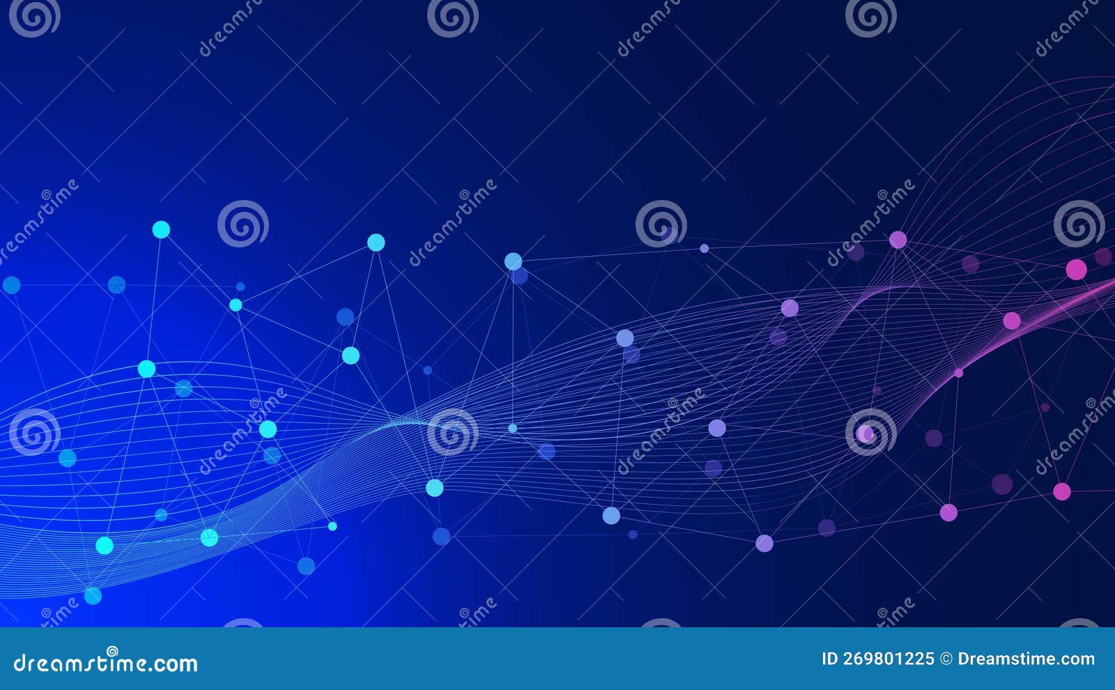 Abstract Big Data Digital Network Connection Concept on Blue Background ...