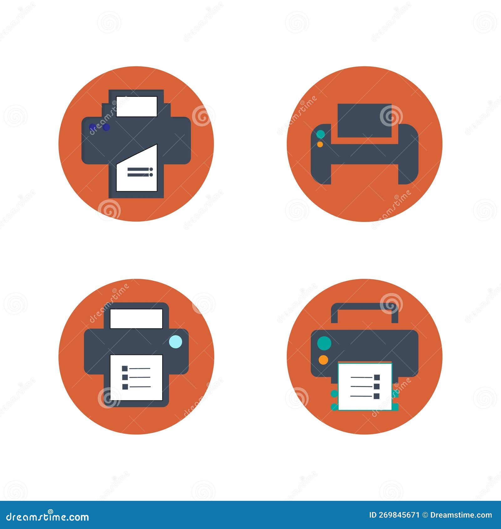 Printer Icon Vector, Flat Illustration of Home Printer Vector Icon for ...